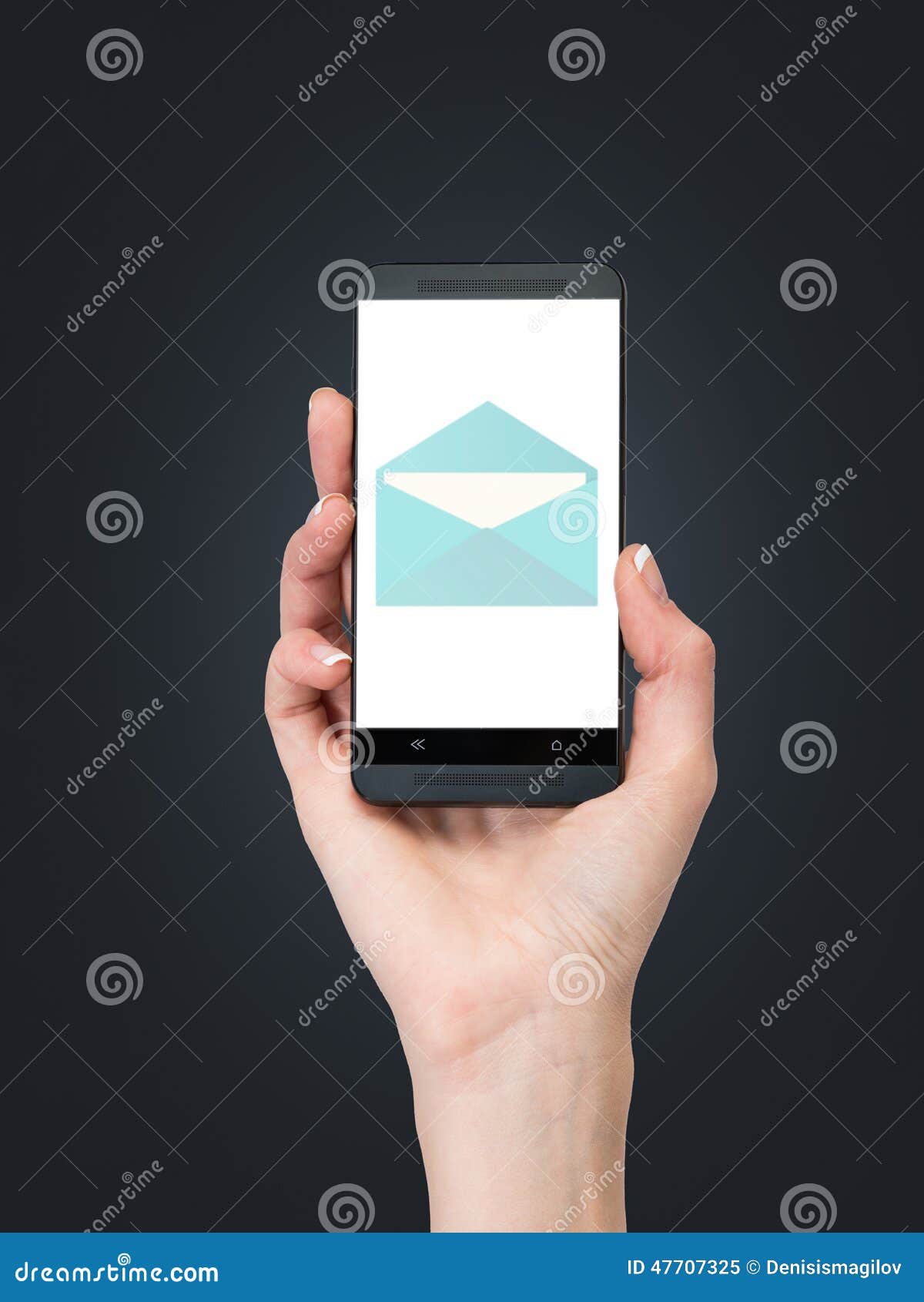 Mobile phone with email stock image. Image of device - 47707325