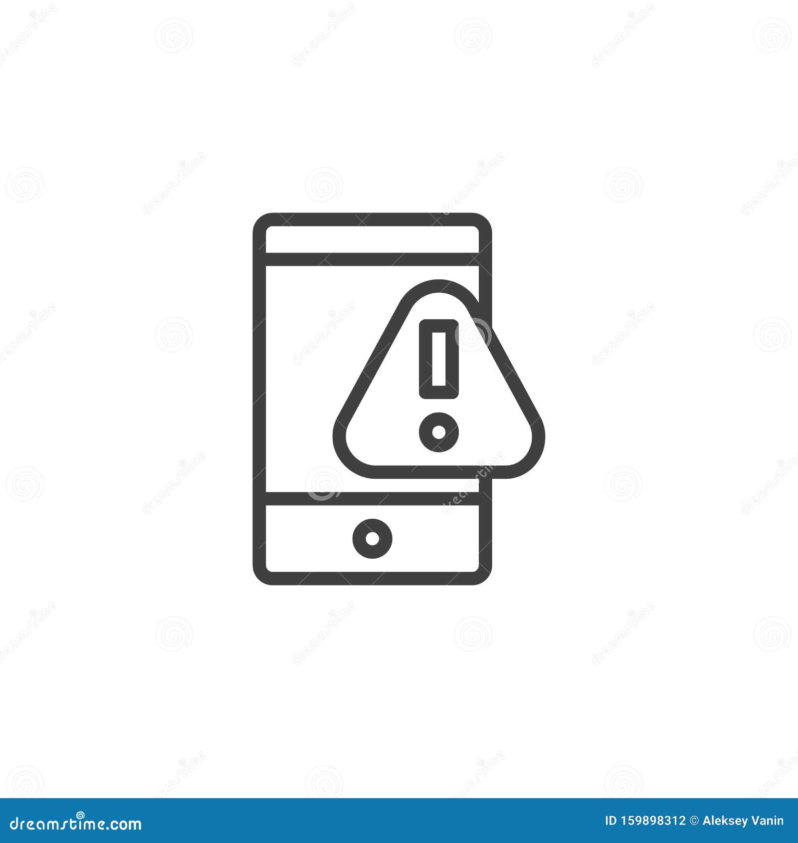 Mobile Phone Error Notice Line Icon Stock Vector - Illustration of ...