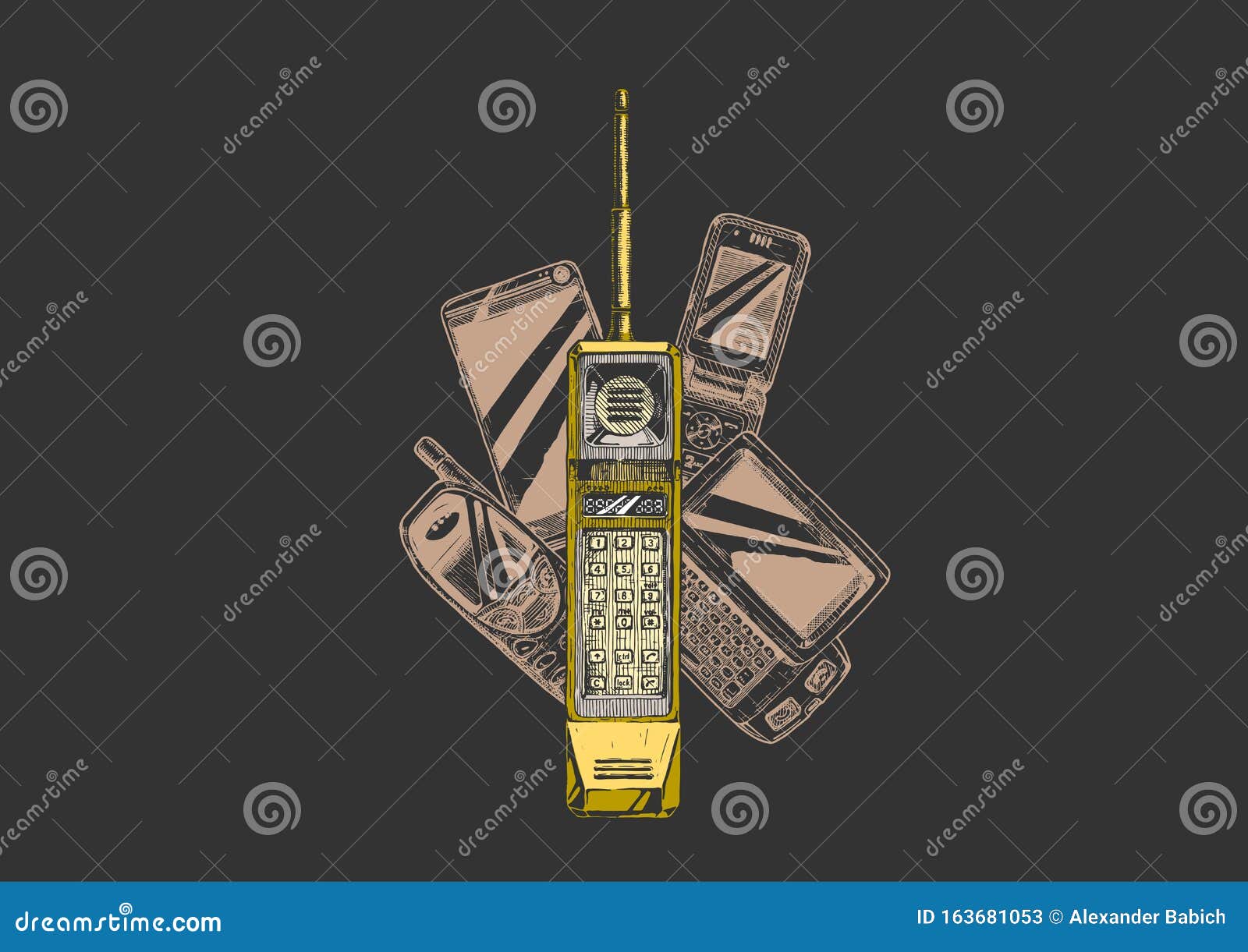 Mobile phone. Evolution stock vector. Illustration of mobile - 163681053