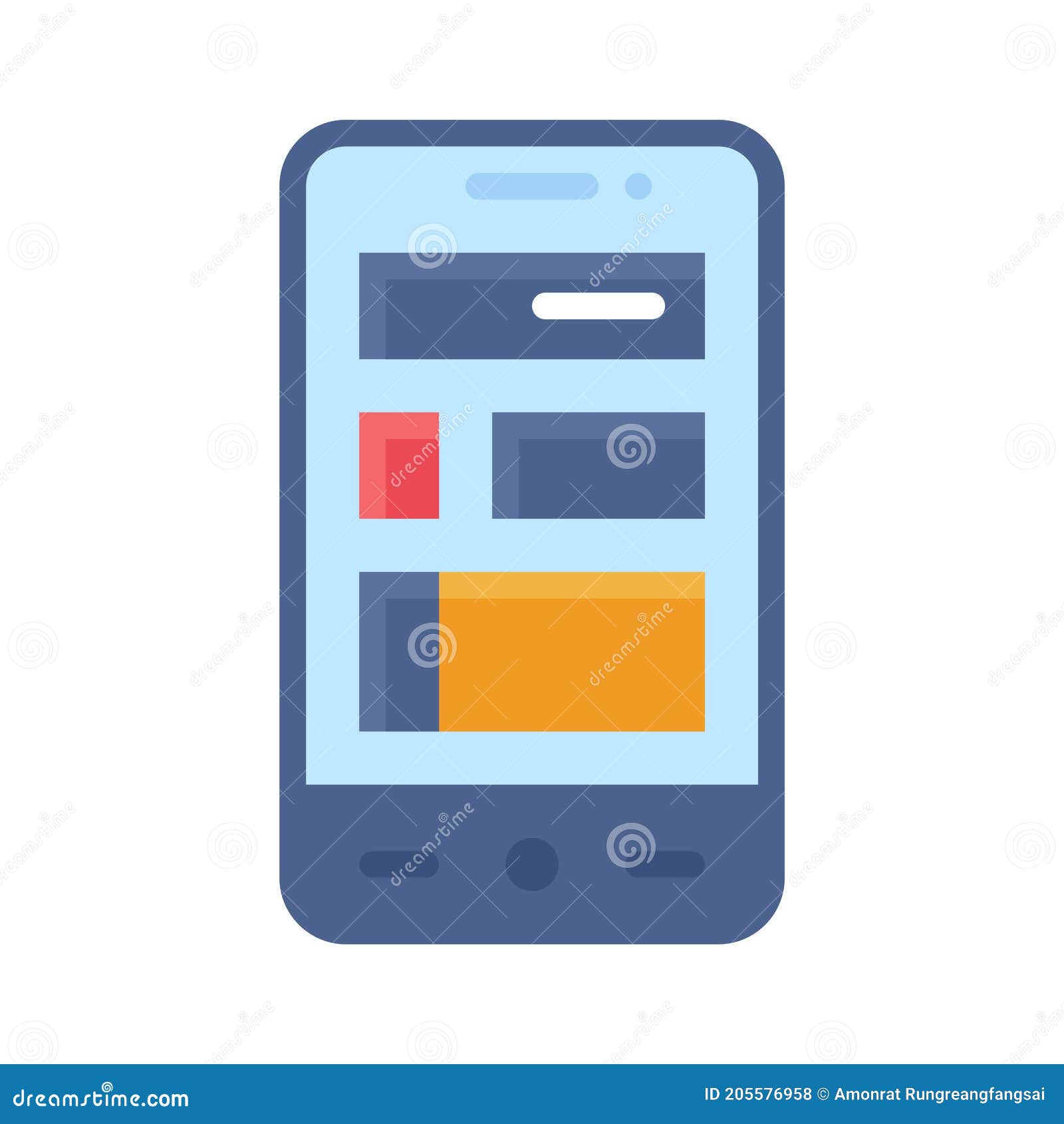 Mobile Phone Features Icon, Mobile Application Vector Illustration ...
