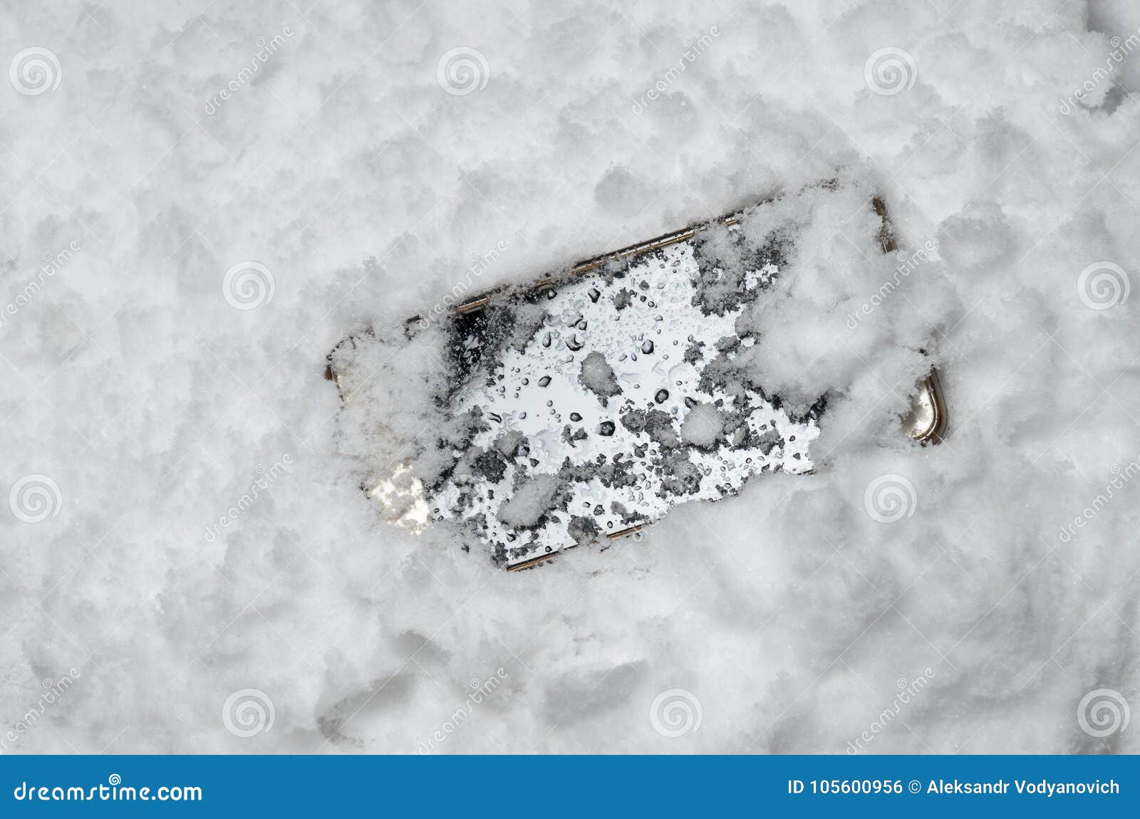 Lost Cell Phone is in the Snow Stock Photo - Image of mobile, forgotten ...