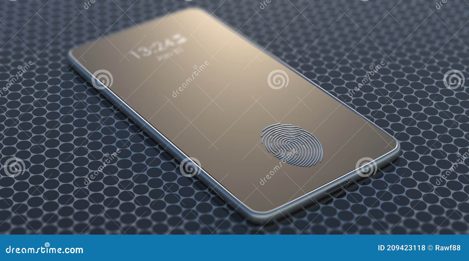 Mobile Phone Fingerprint Scanner Biometric Authentification. 3D ...