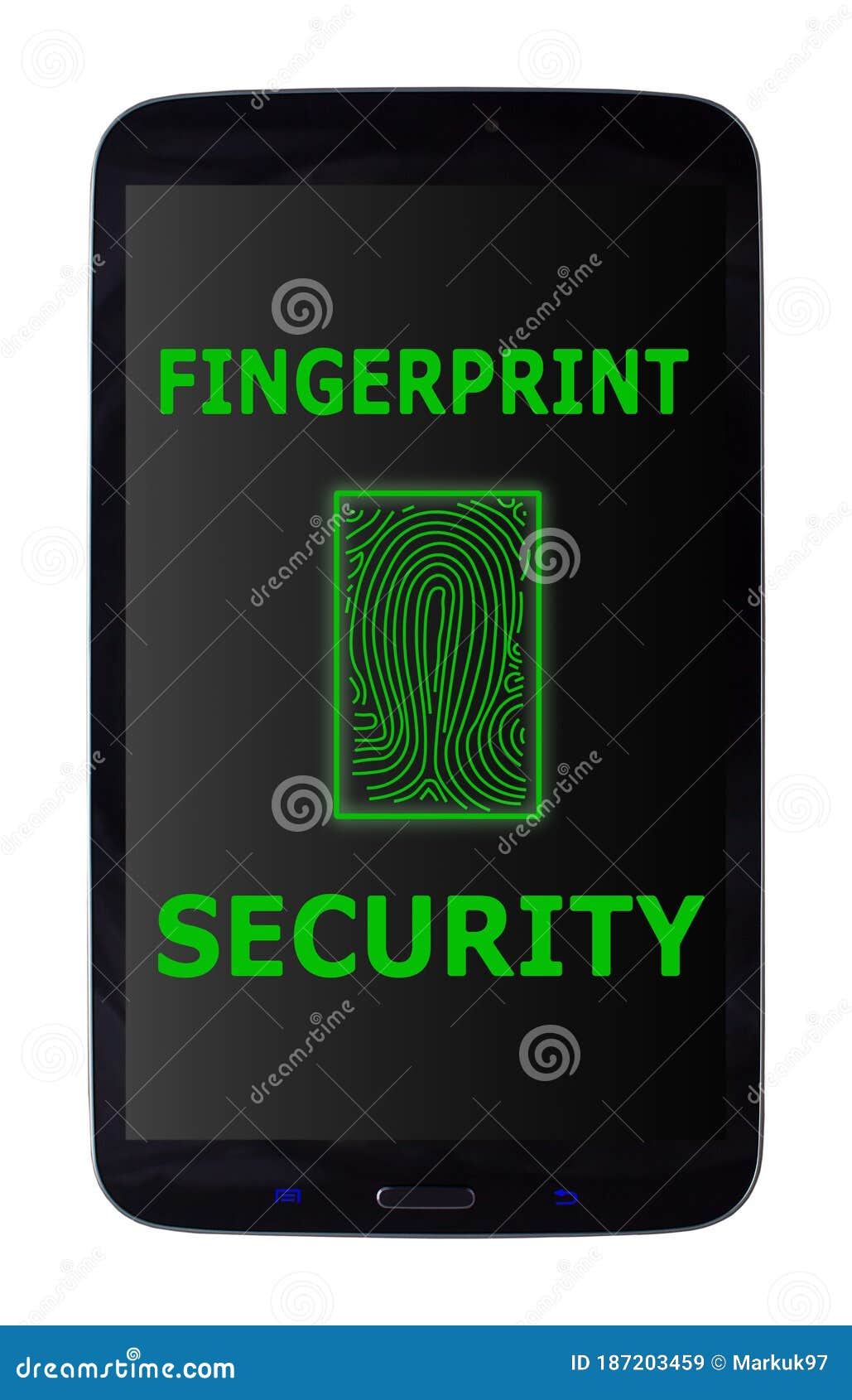 Mobile Phone with Fingerprint Security Stock Image - Image of white ...