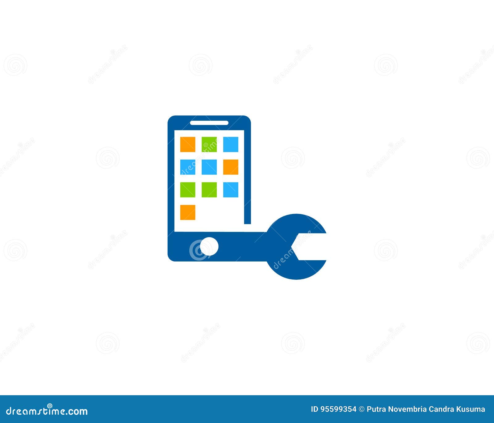 Mobile Phone Fix and Repair Icon Logo Design Element Stock Vector ...