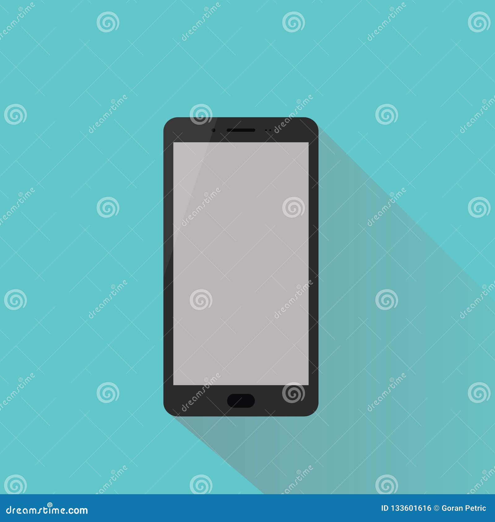 Mobile Phone in Flat Design Style Stock Vector - Illustration of white ...