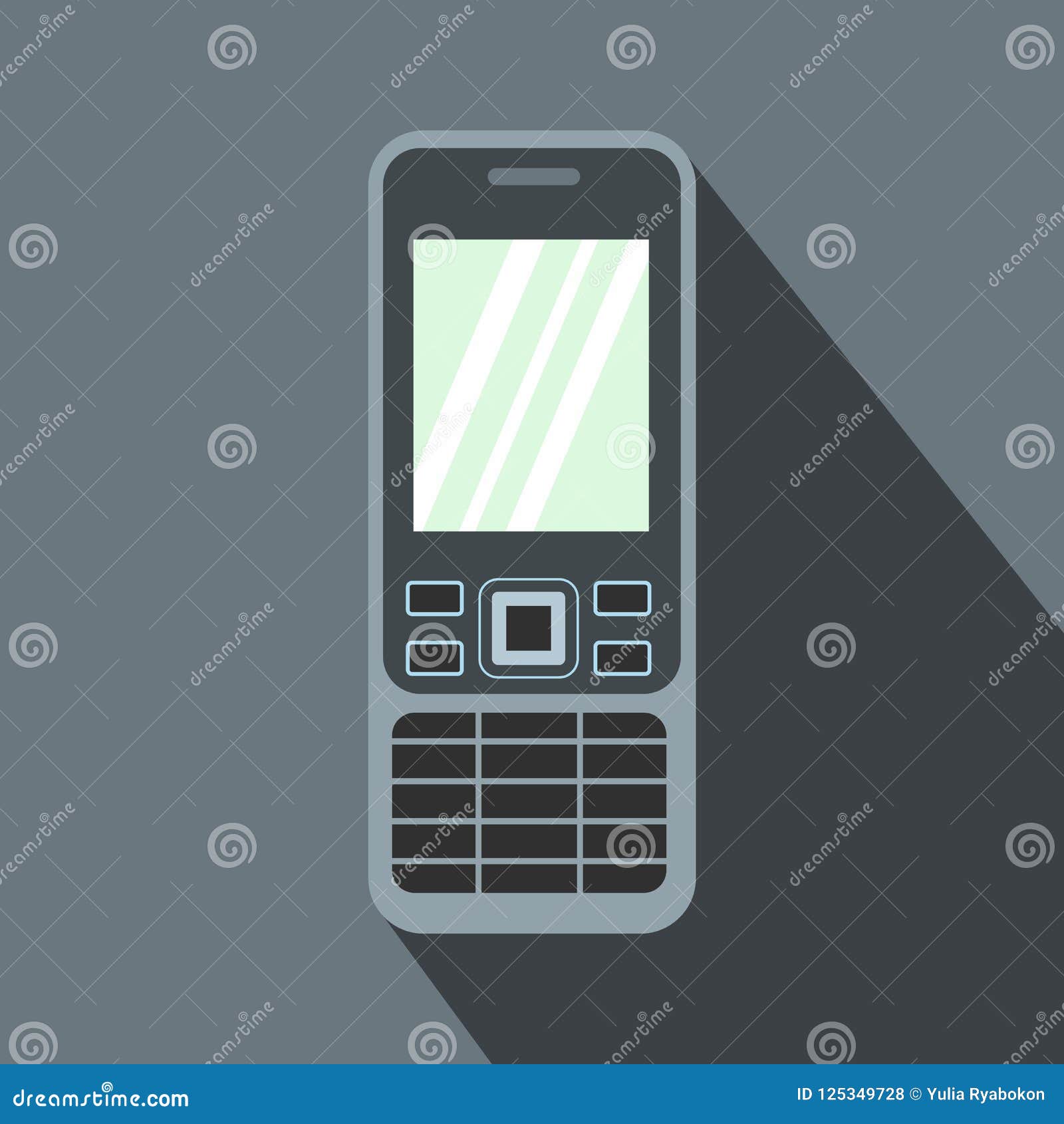 Mobile phone flat icon stock illustration. Illustration of call - 125349728