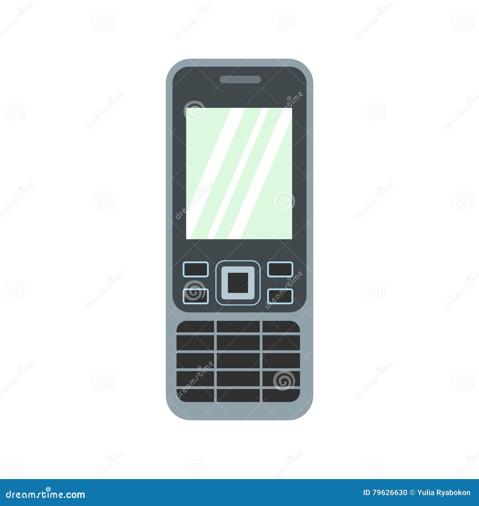 Mobile phone flat icon stock vector. Illustration of mobile - 79626630
