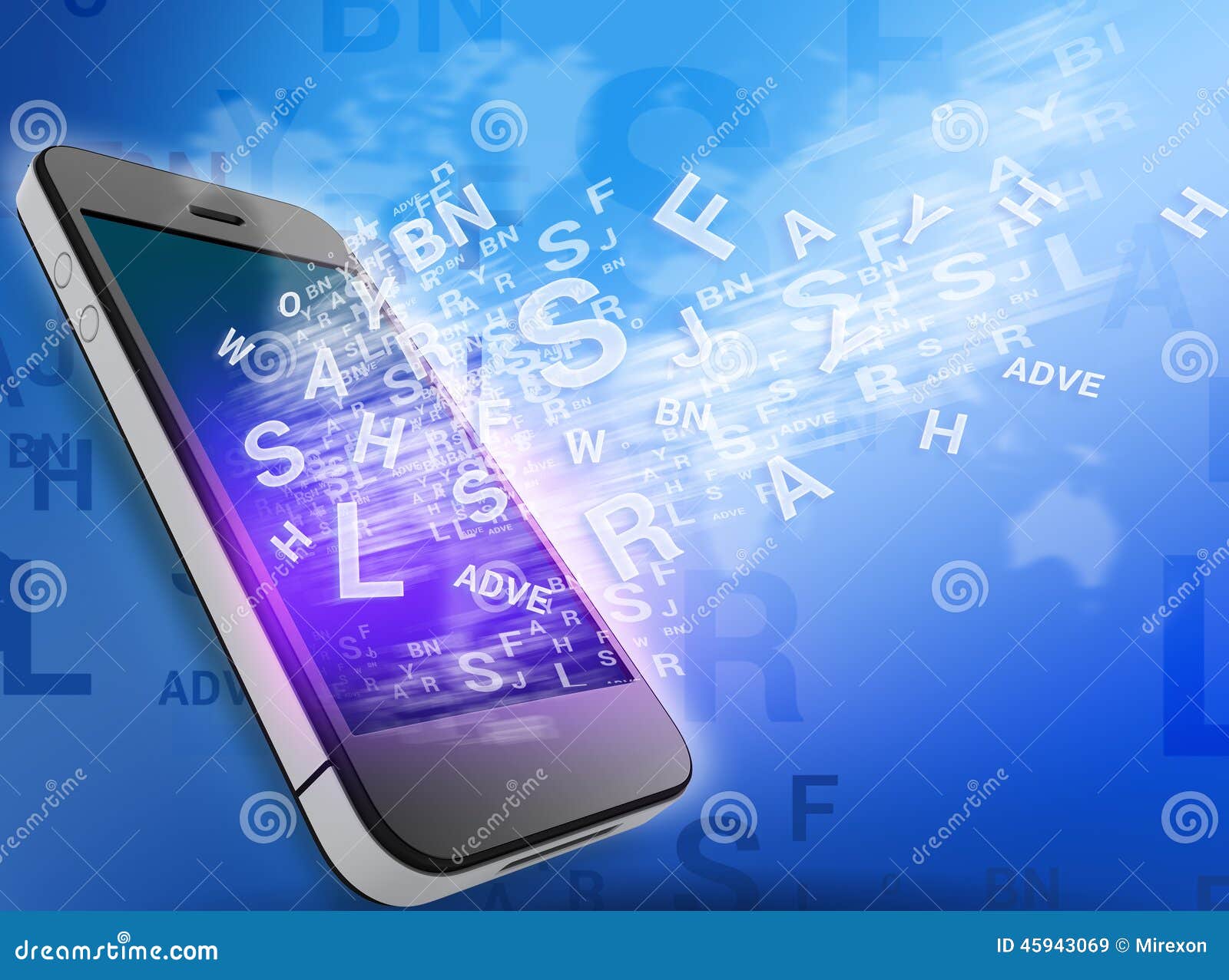 Mobile Phone Flying Letters Screen Stock Illustrations – 30 Mobile ...