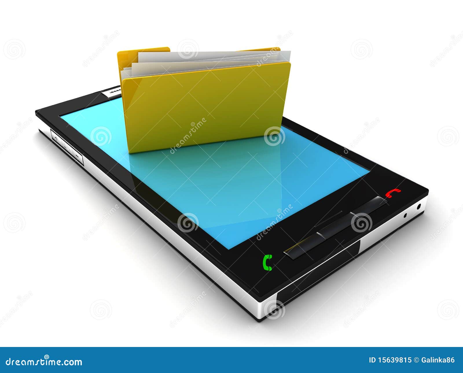 Mobile Phone And Folder Royalty Free Stock Photo - Image: 15639815