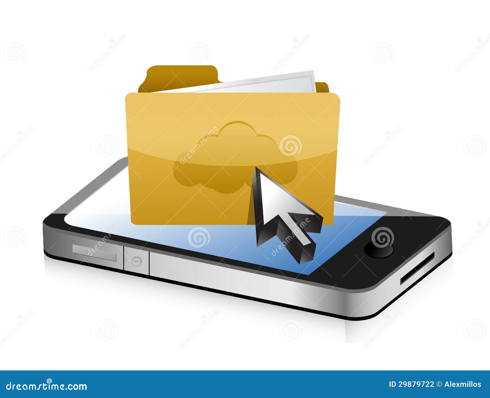 Mobile Phone and Folder stock illustration. Illustration of cellphone ...