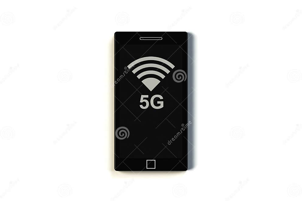 Mobile phone and 5G mark stock illustration. Illustration of mark ...
