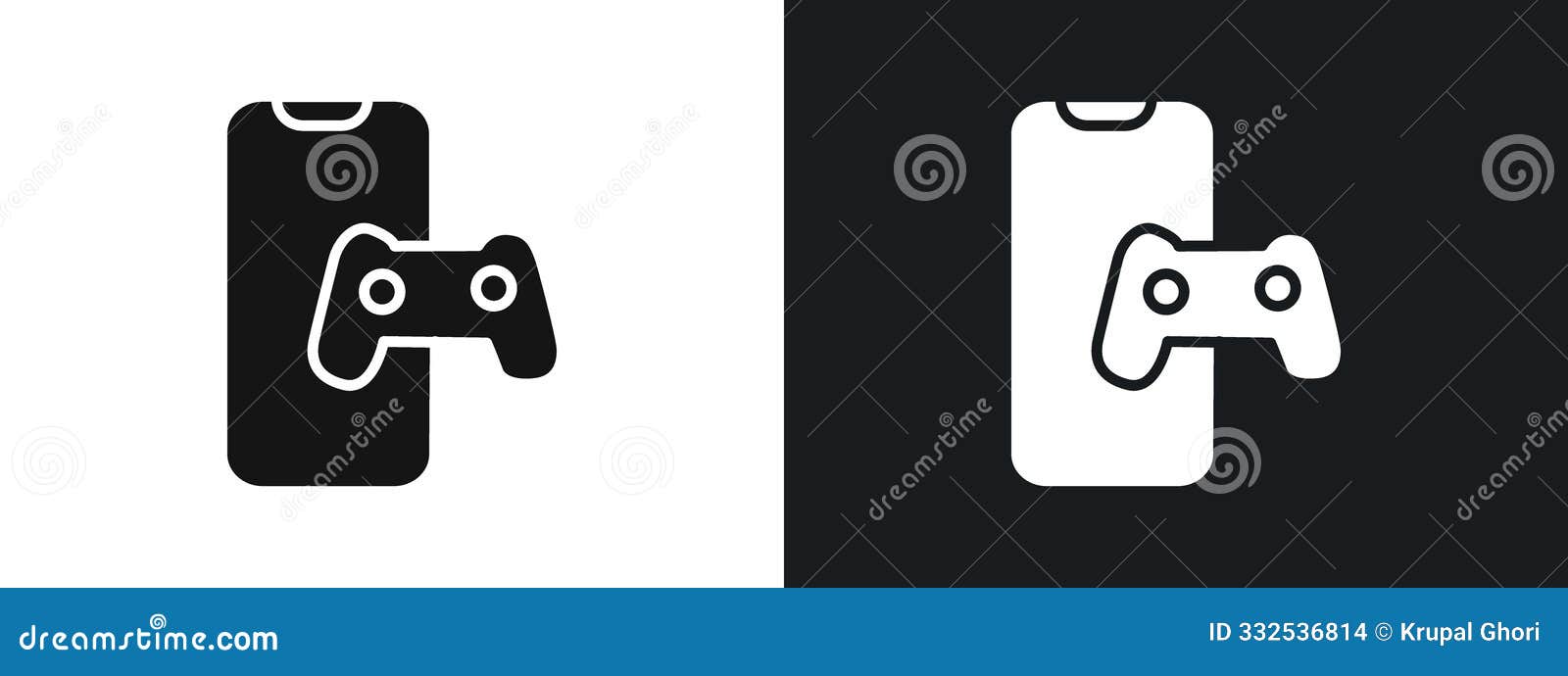 Mobile Phone Game Icon Linear Graphics Set Vector in Black Stock Vector ...