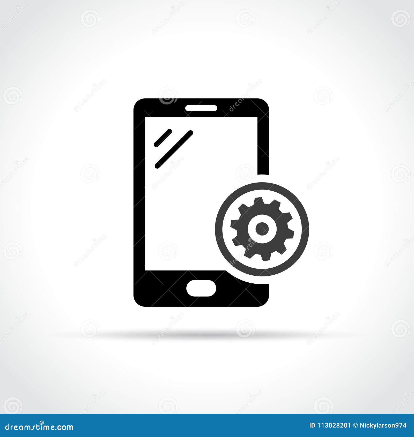 Mobile Phone and Gear Icon Concept Stock Vector - Illustration of ...