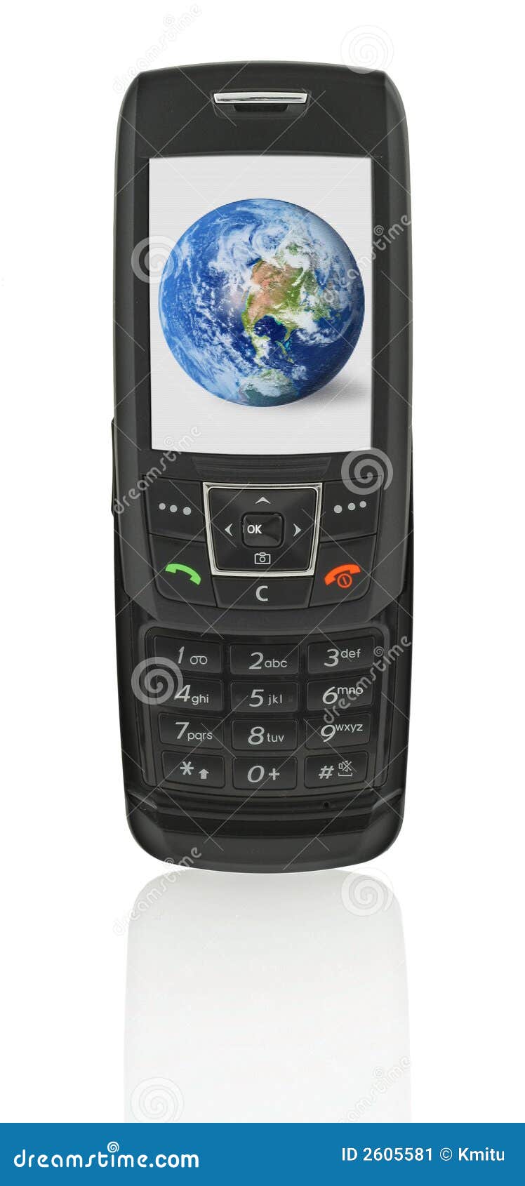 Mobile phone with globe stock image. Image of phone, continent - 2605581