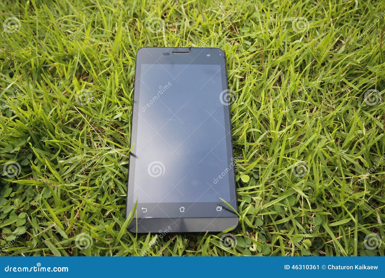Mobile phone on grass stock image. Image of ground, blank - 46310361
