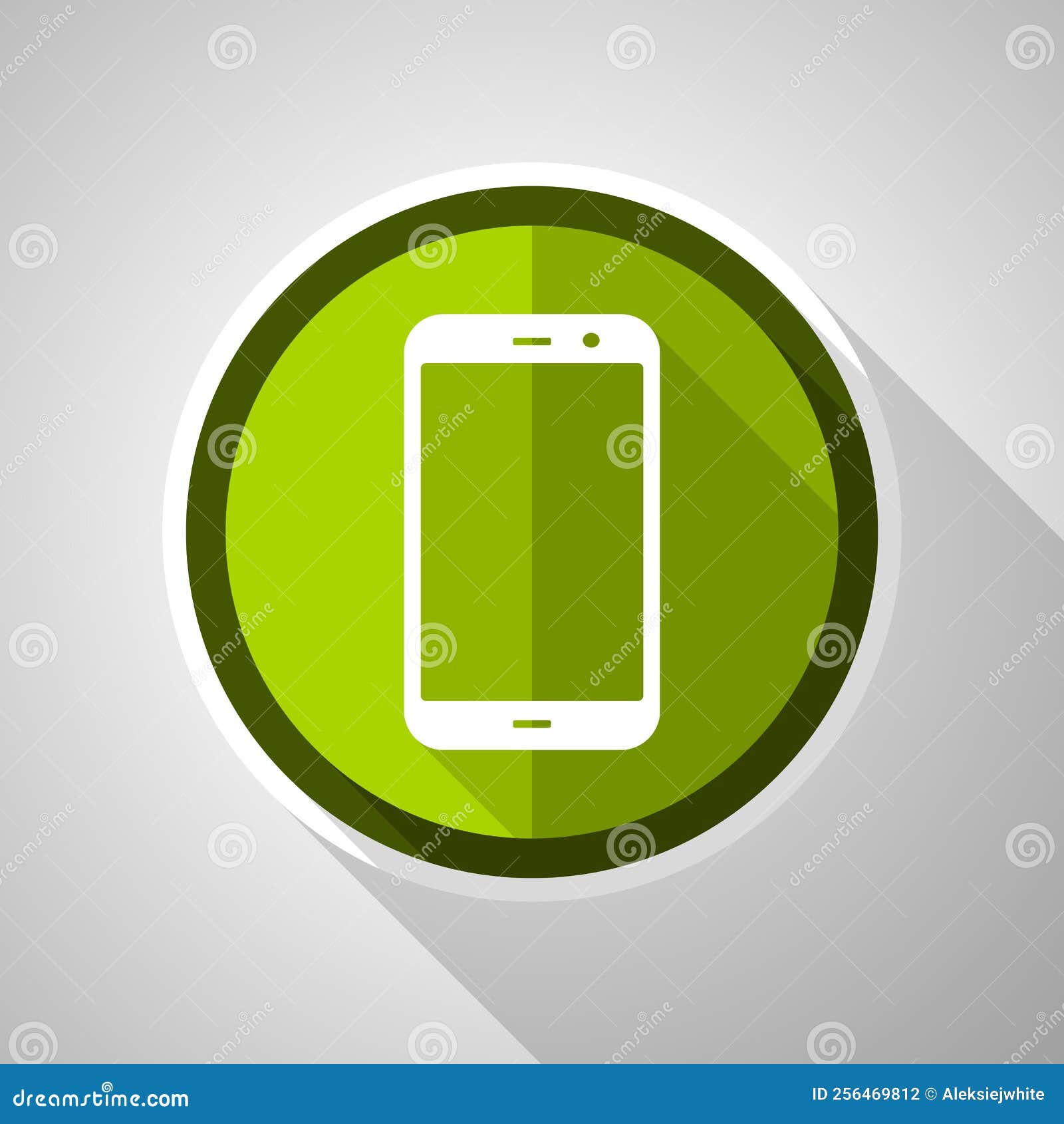 Mobile Phone Green Vector Icon, Flat Design Smartphone Symbol Stock ...