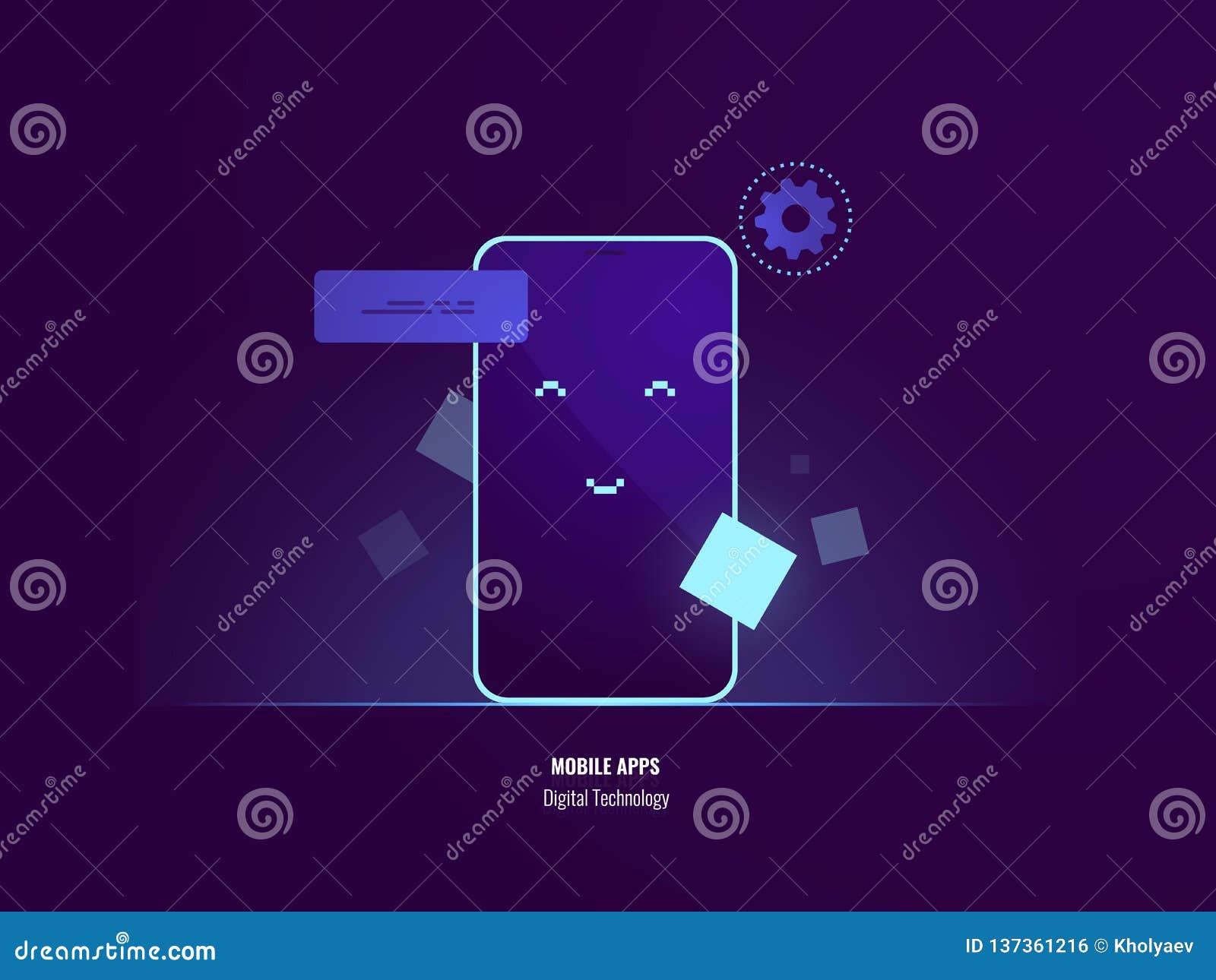 Mobile Phone Greeting, Happy Face on Screen of Smartphone, Smiling ...