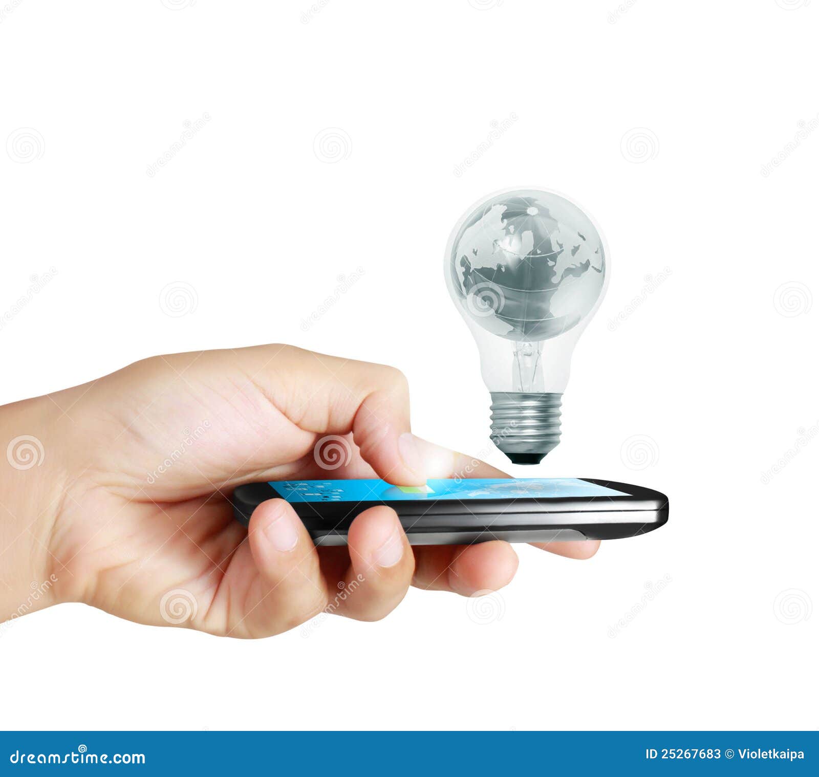 Mobile phone in hand stock image. Image of device, read - 25267683