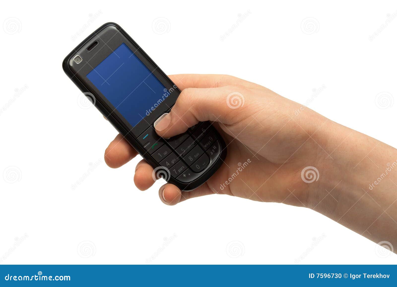 Mobile phone in a hand stock photo. Image of finger, background - 7596730