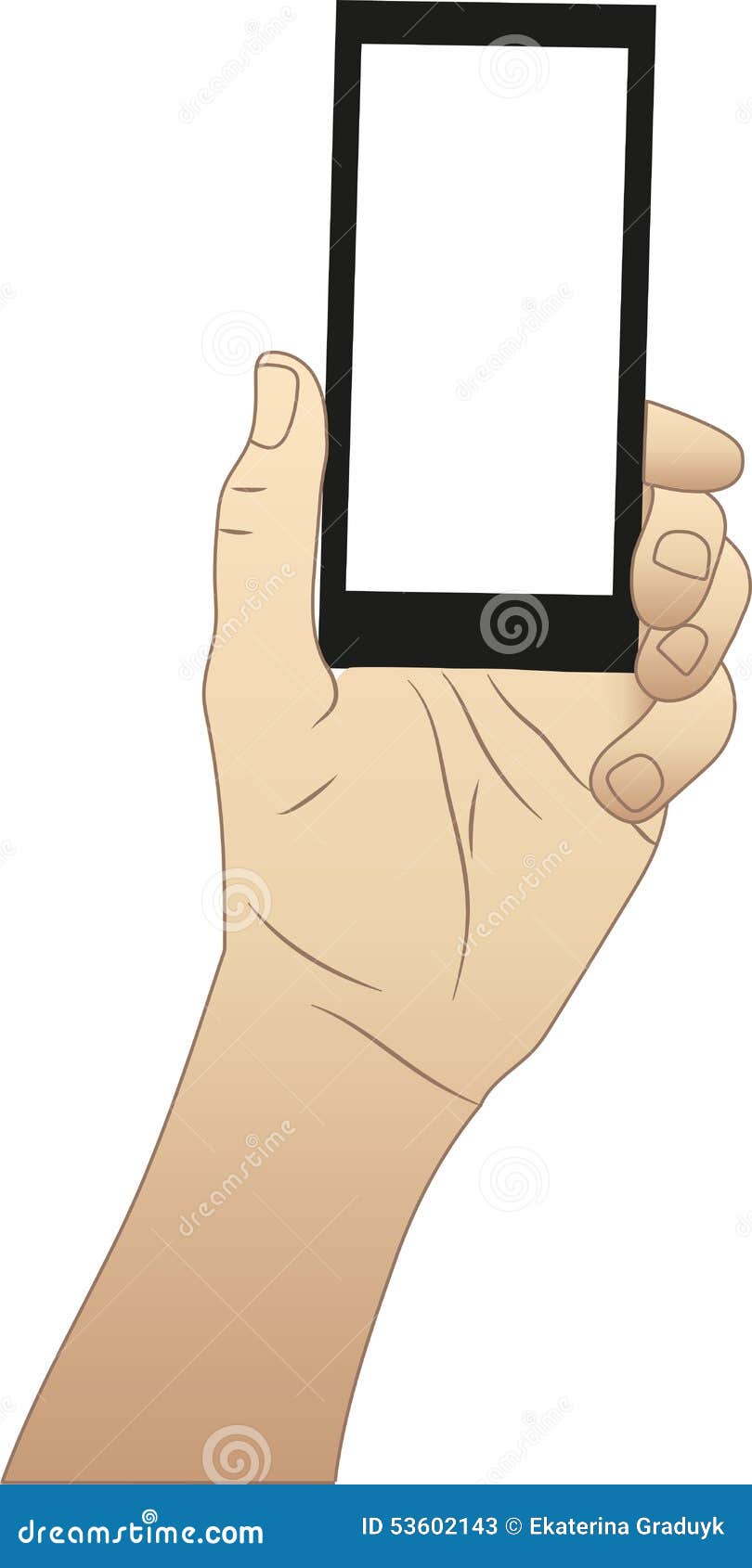 Mobile phone in hand stock vector. Illustration of cell - 53602143