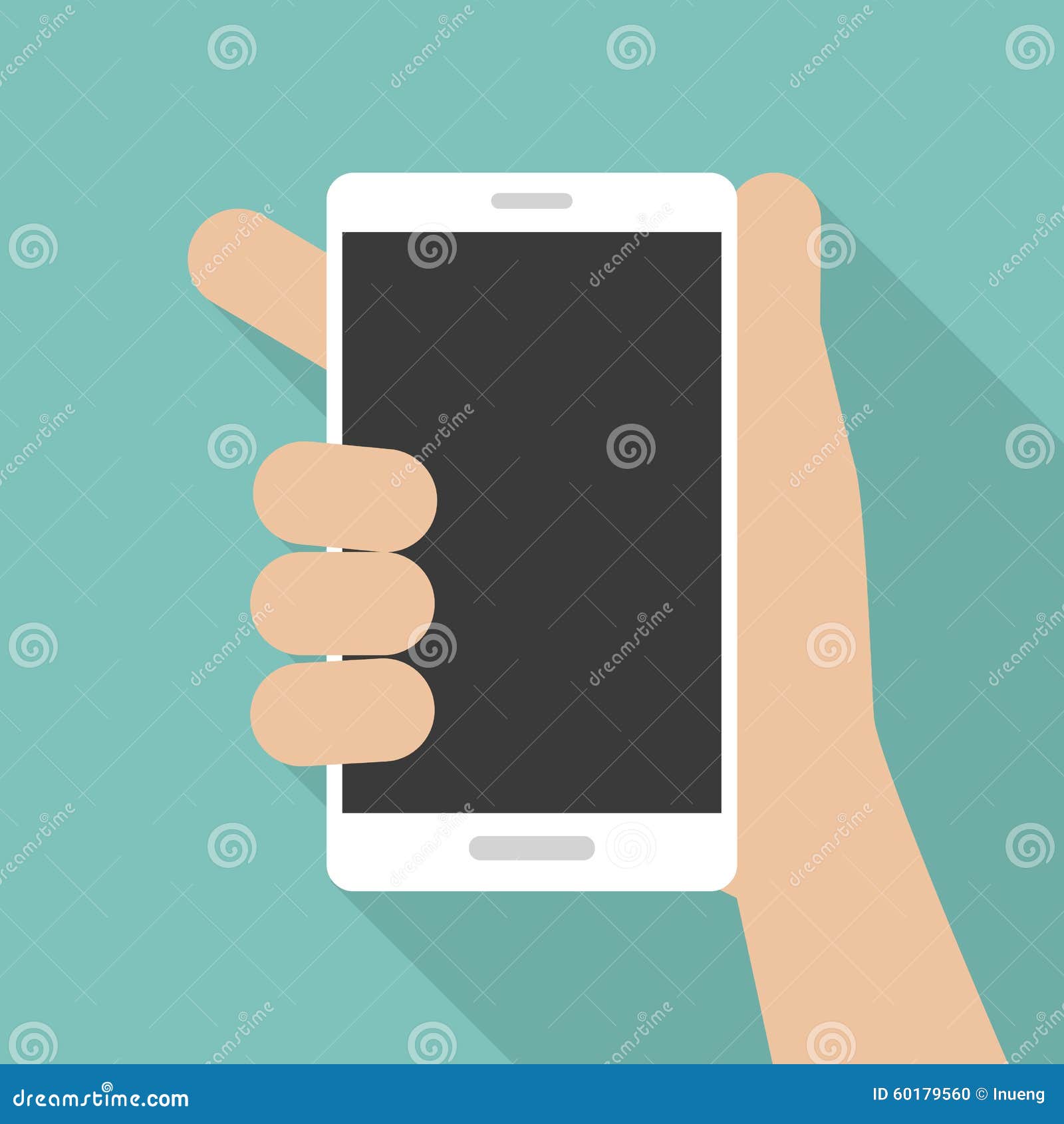Mobile Phone in Hand, Flat Style Stock Vector - Illustration of design ...