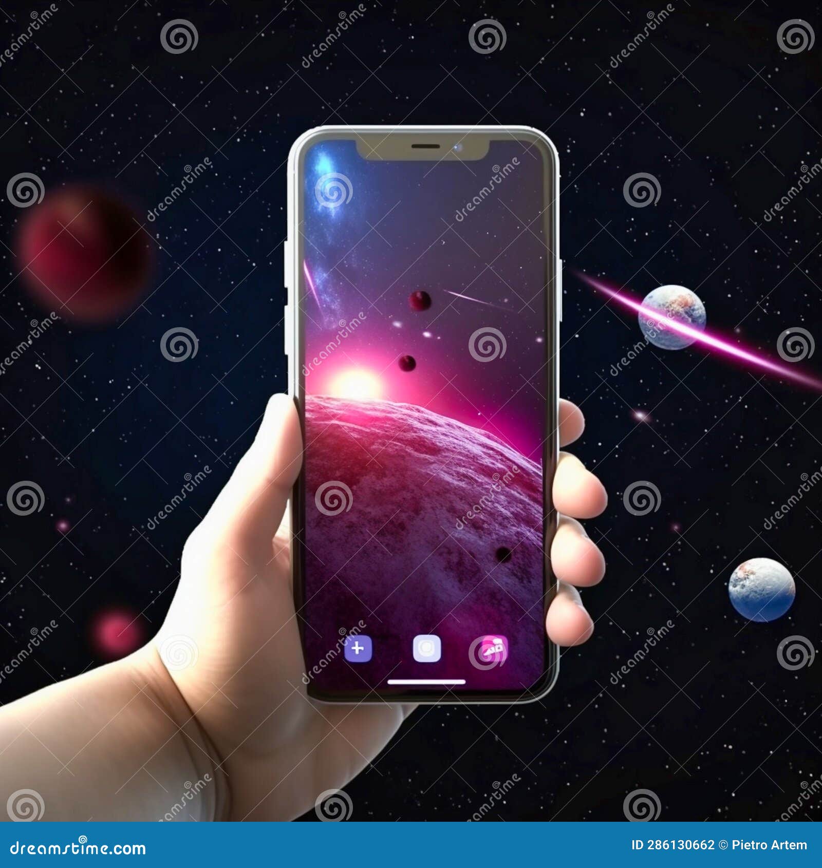 Mobile Phone in Hand, Generative AI Stock Photo - Image of gadget ...