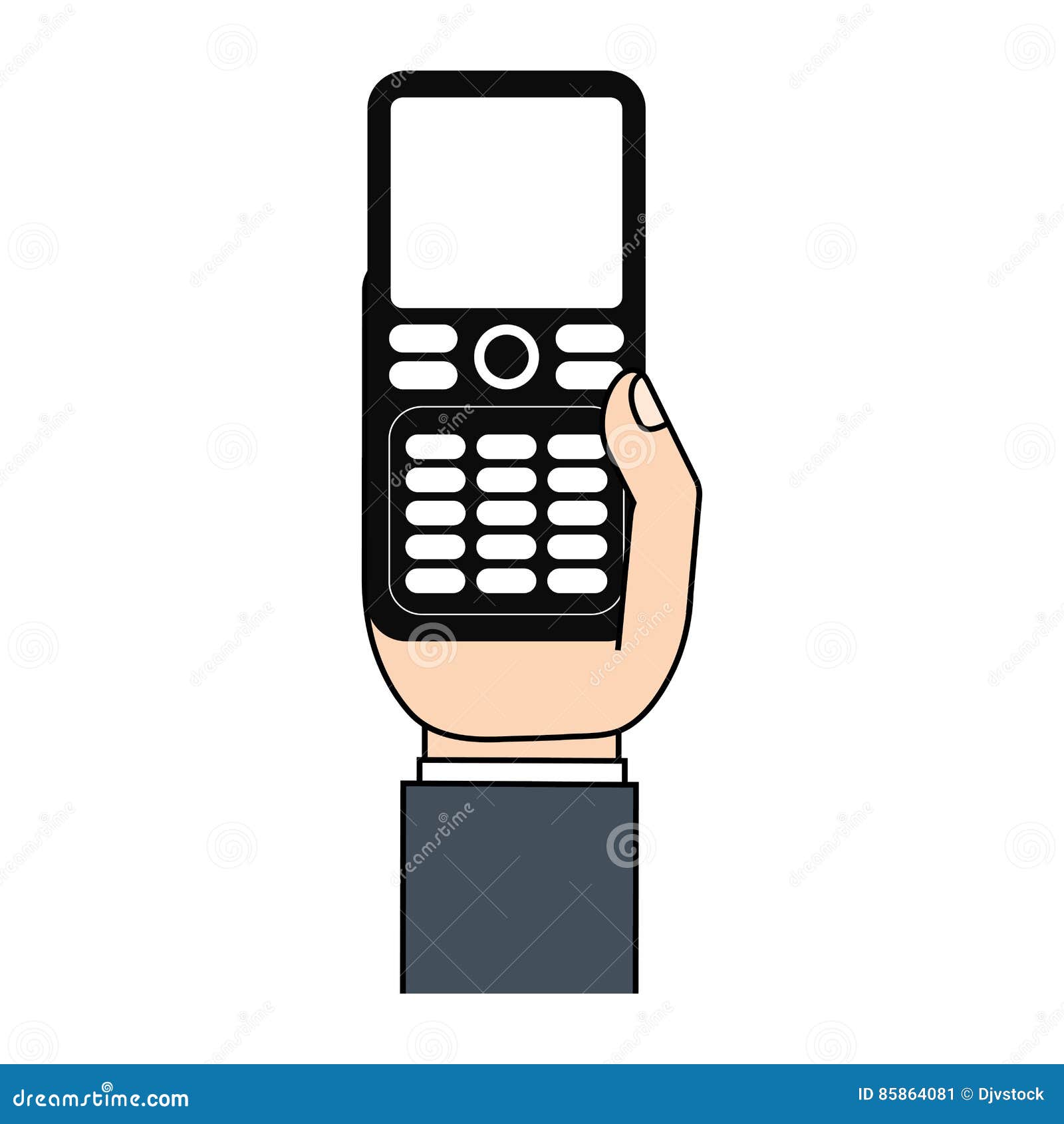 Mobile phone in hand icon stock illustration. Illustration of ...