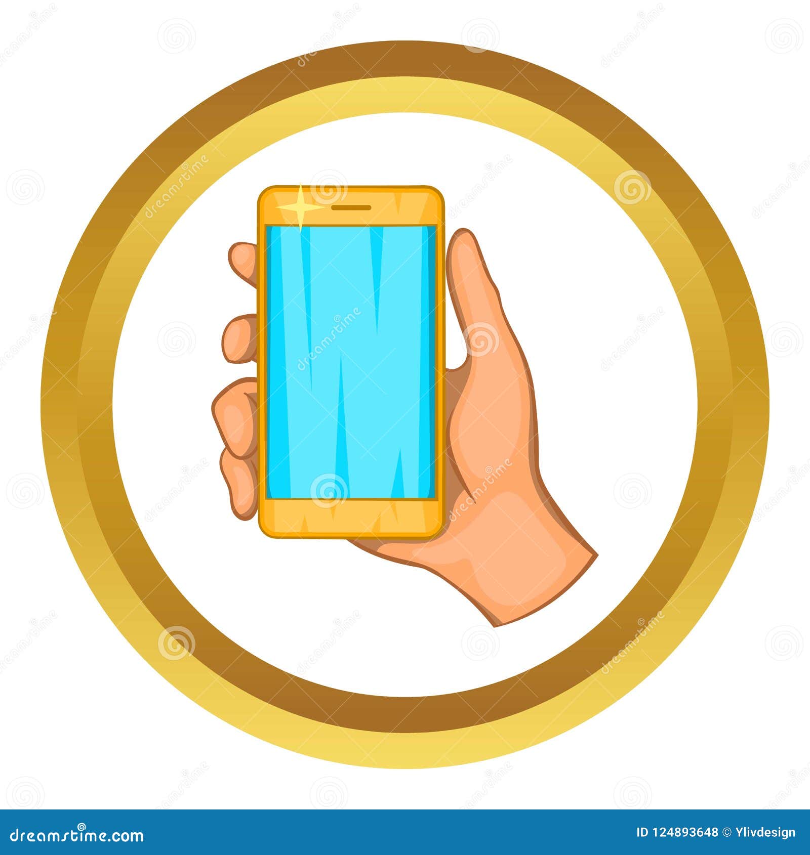 Mobile phone in hand icon stock illustration. Illustration of device ... Mobile phone in hand icon stock illustration. Illustration of device ...