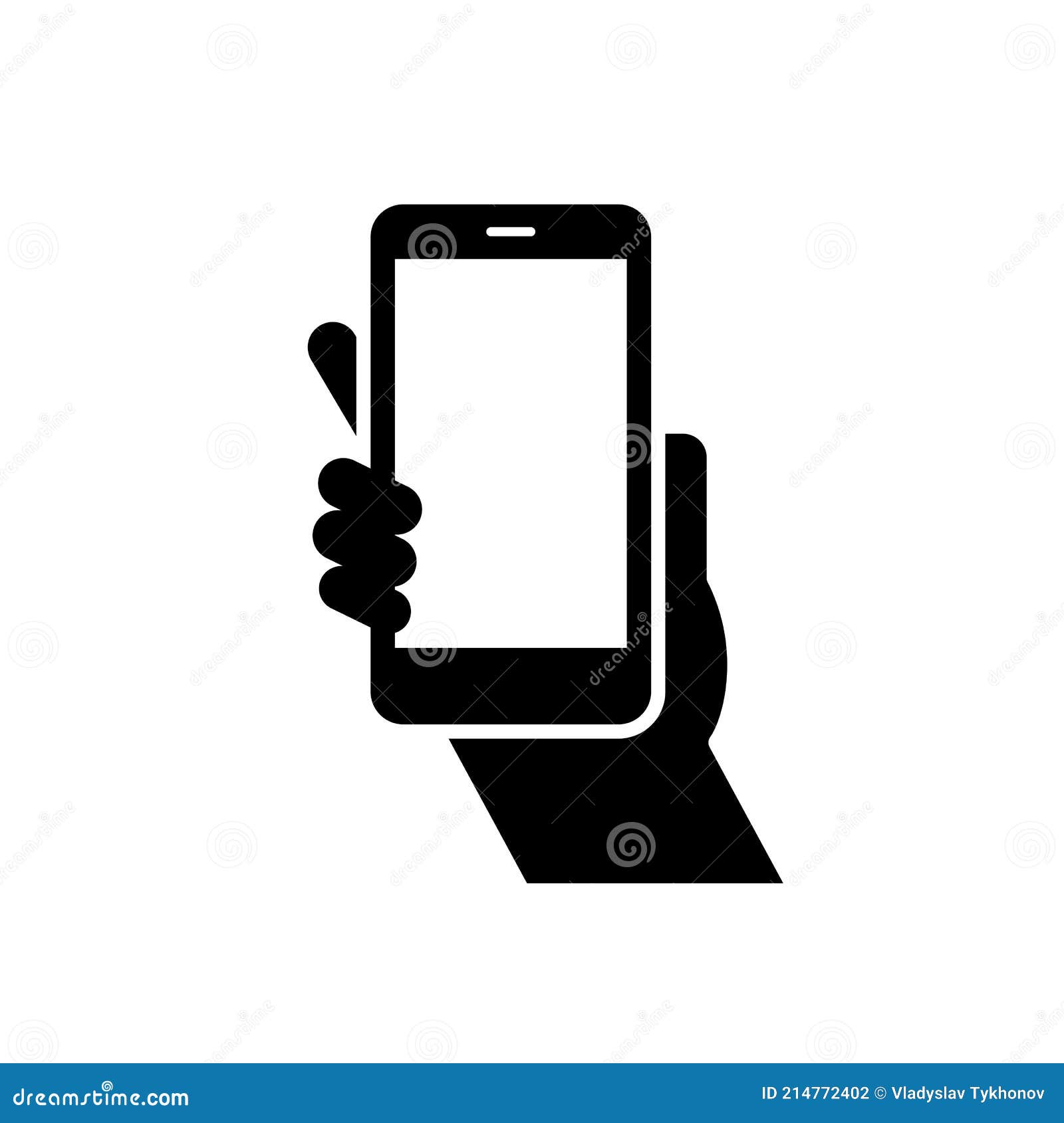 Mobile Phone In Hand Icon. Smartphone And Hand Symbol Isolated On White ...