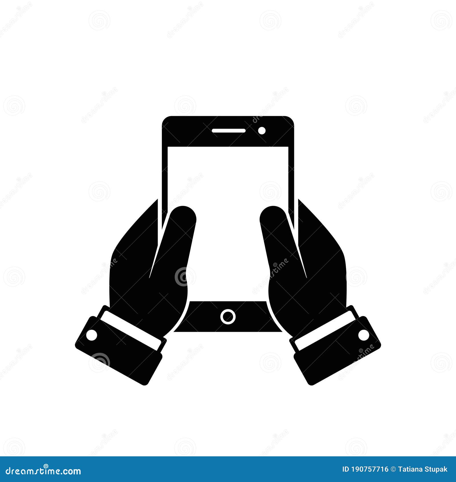 Mobile Phone in Hand Icon, Vector Isolated Illustration Stock Vector ...