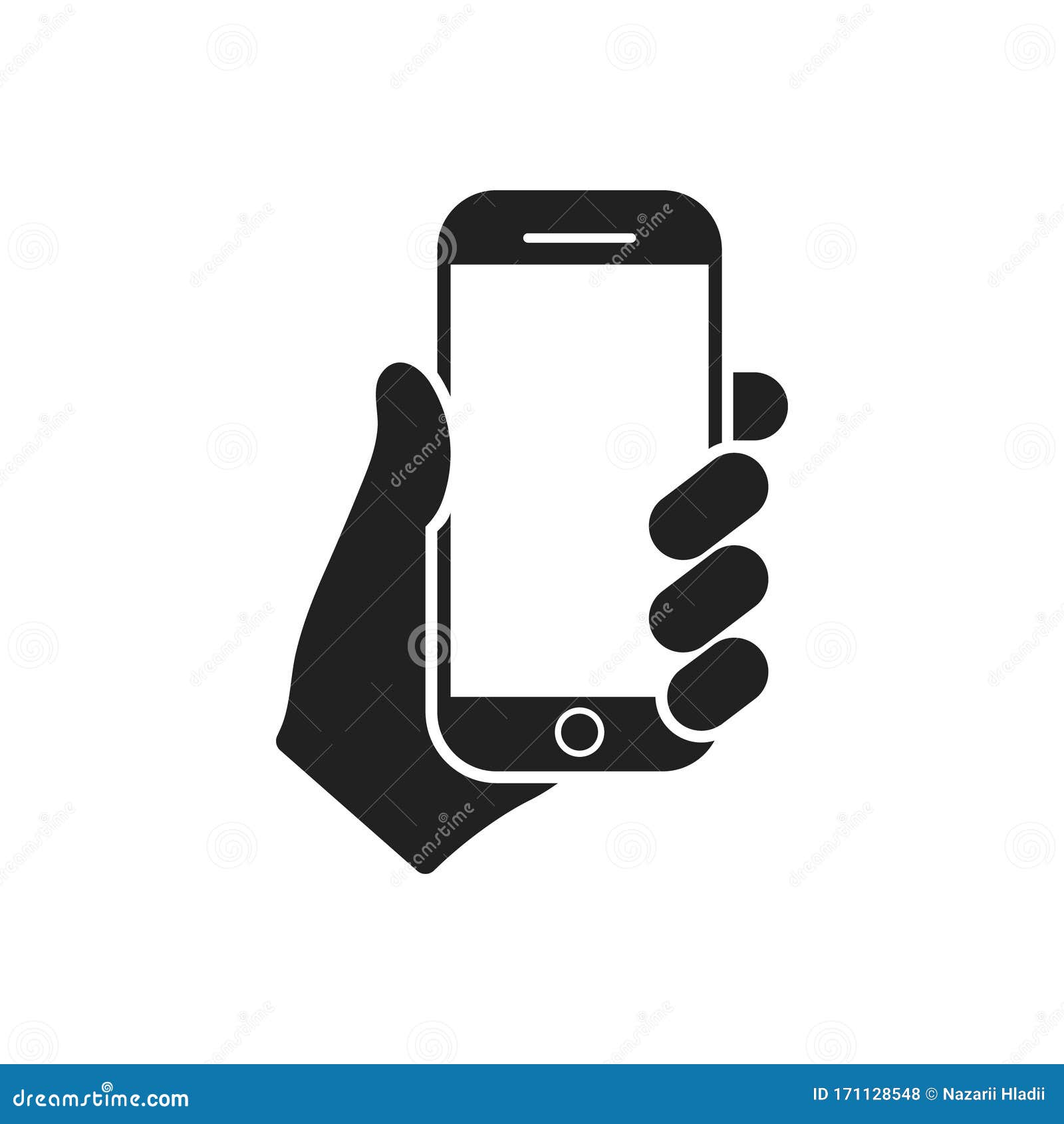 Vector Illstration of Smartphone Hand Icon. Flat Design. Isolated ...