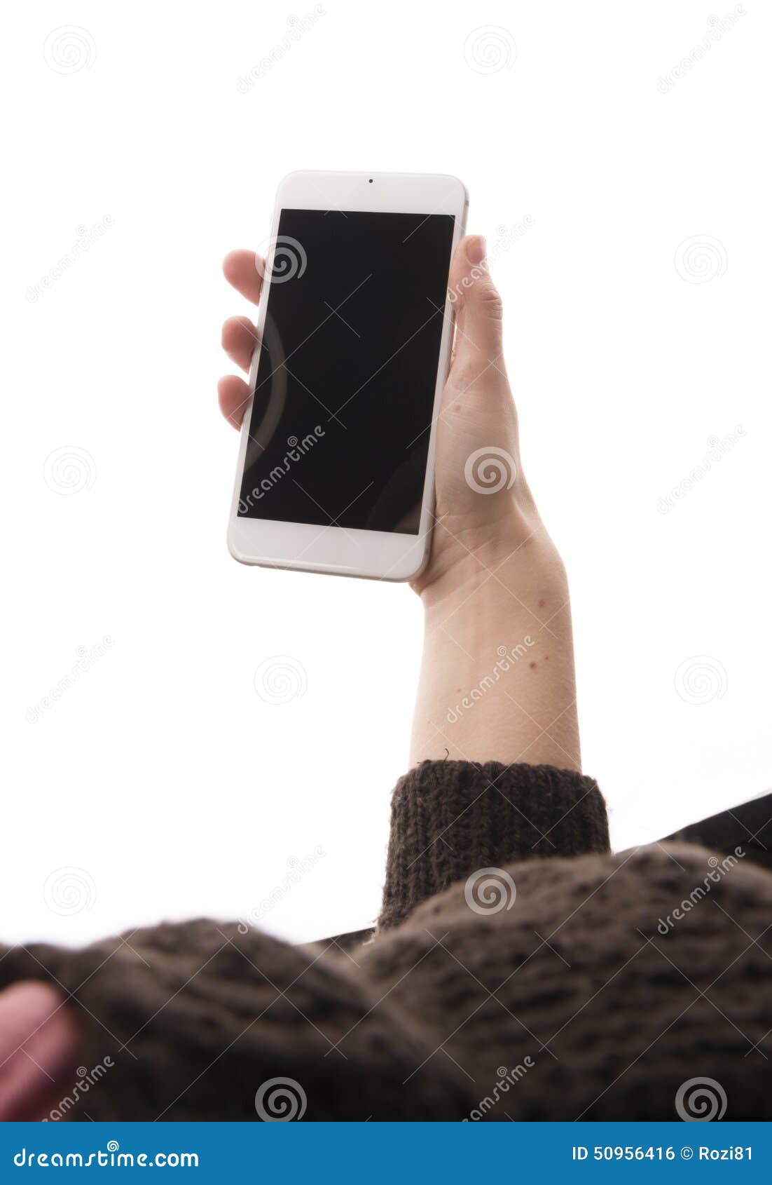 Mobile phone in hand stock photo. Image of modern, black - 50956416