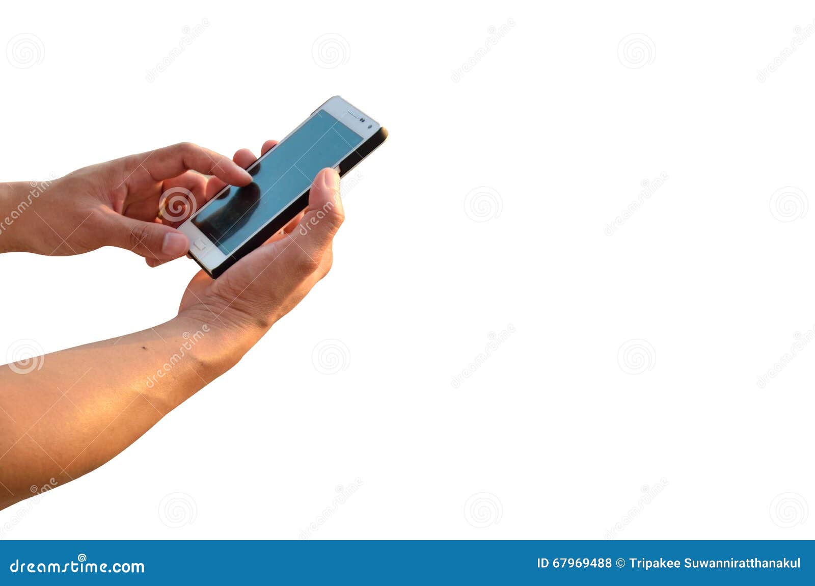 Mobile Phone in Hand Isolated Stock Photo - Image of human, showing ...