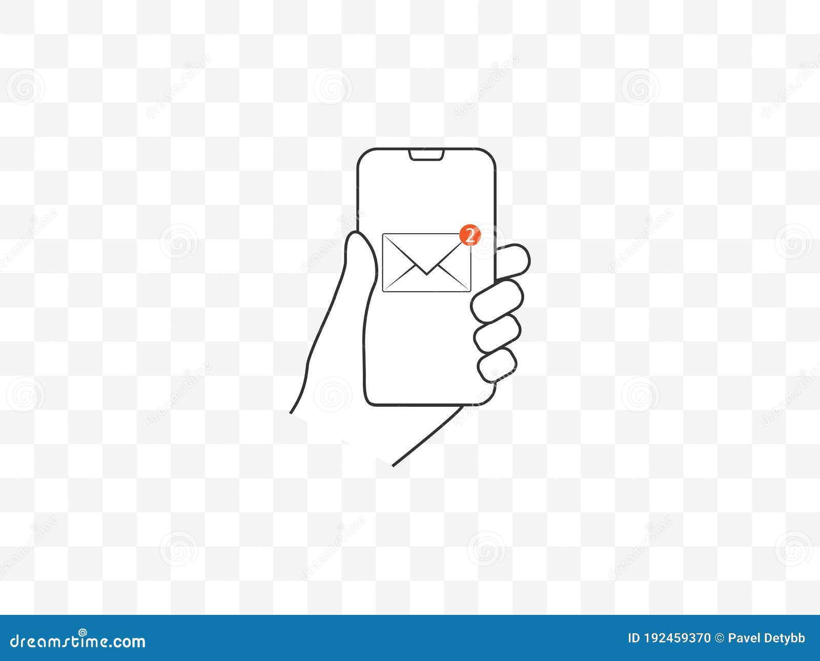 Mobile Phone in Hand, Message. Vector Illustration, Flat Design Stock ...