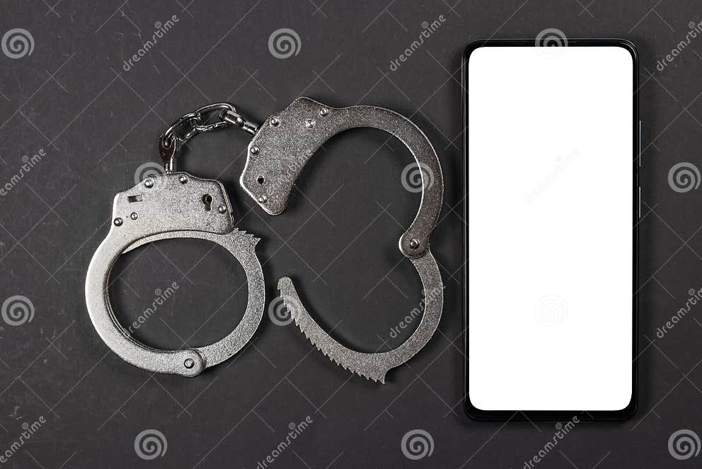 Mobile Phone with Handcuffs, the Concept of Dependence on Gadgets and ...