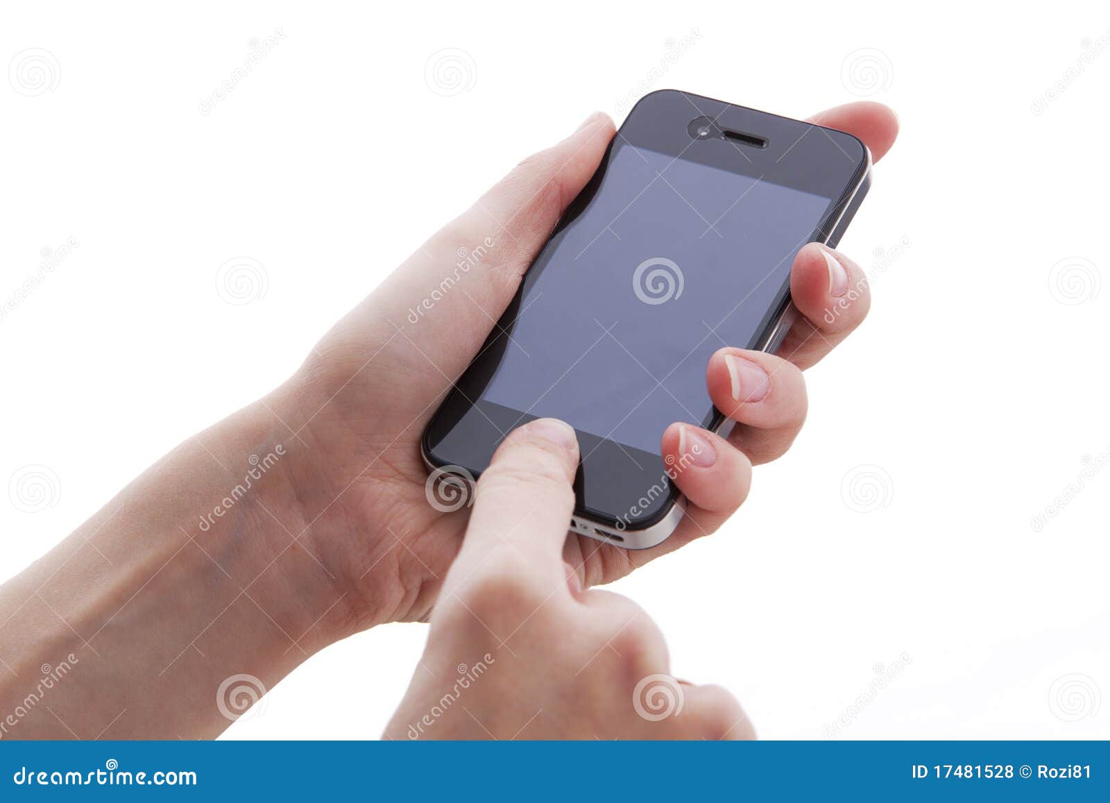 Mobile phone in the hands stock photo. Image of messaging - 17481528