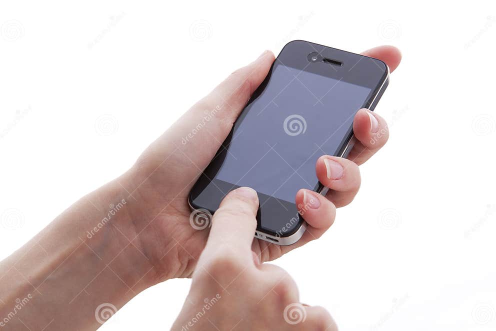 Mobile phone in the hands stock photo. Image of messaging - 17481528