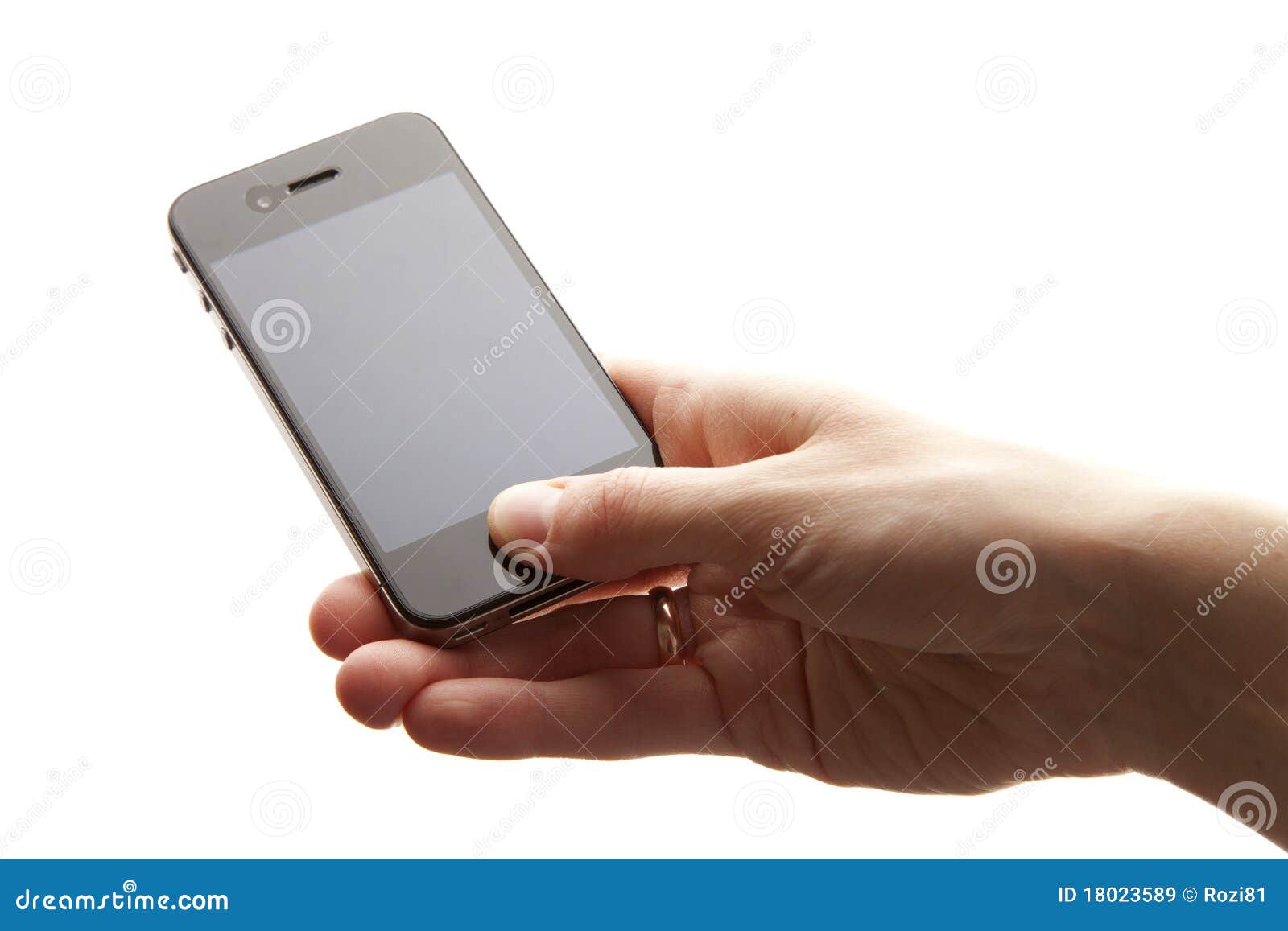 Mobile phone in the hands stock image. Image of display - 18023589