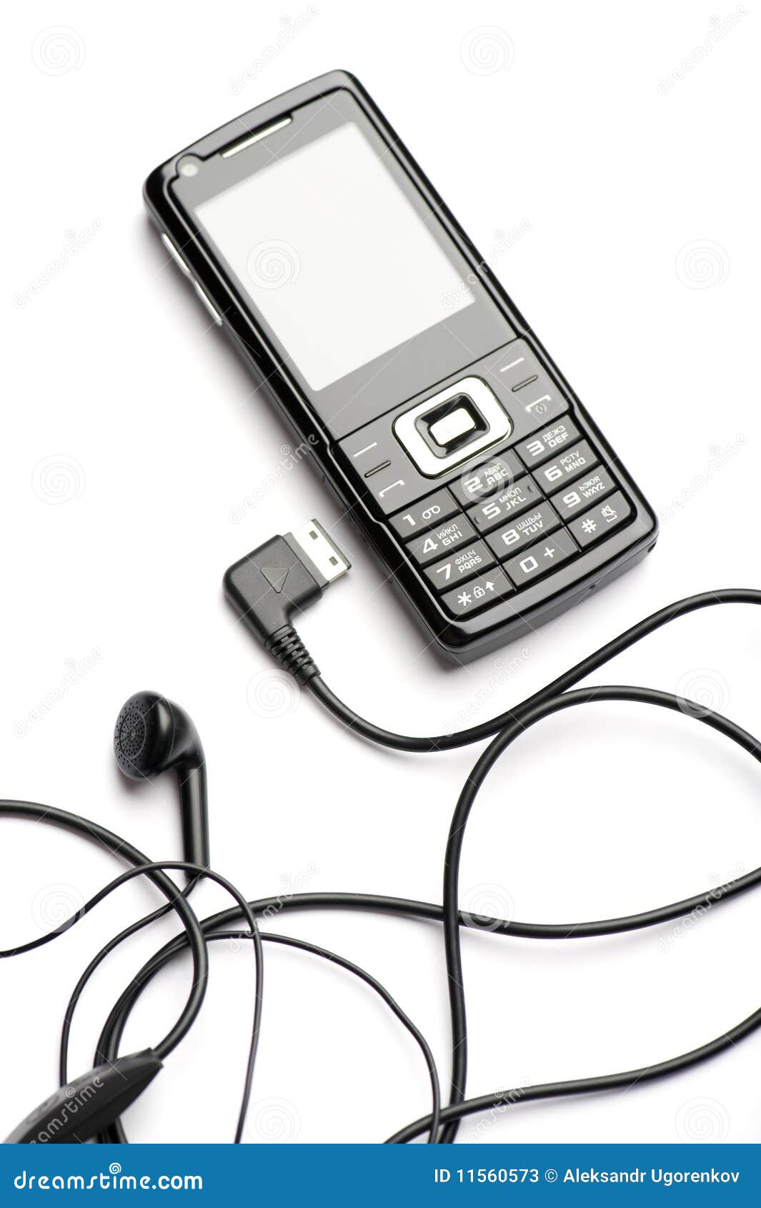 Mobile Phone with Head Set Close Up Stock Image - Image of call ...