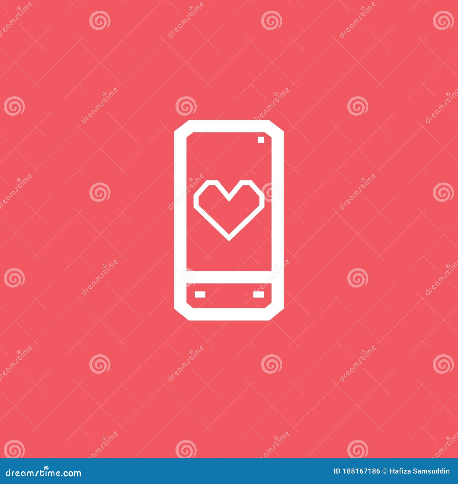 Mobile Phone with Heart. Vector Illustration Decorative Design Stock ...