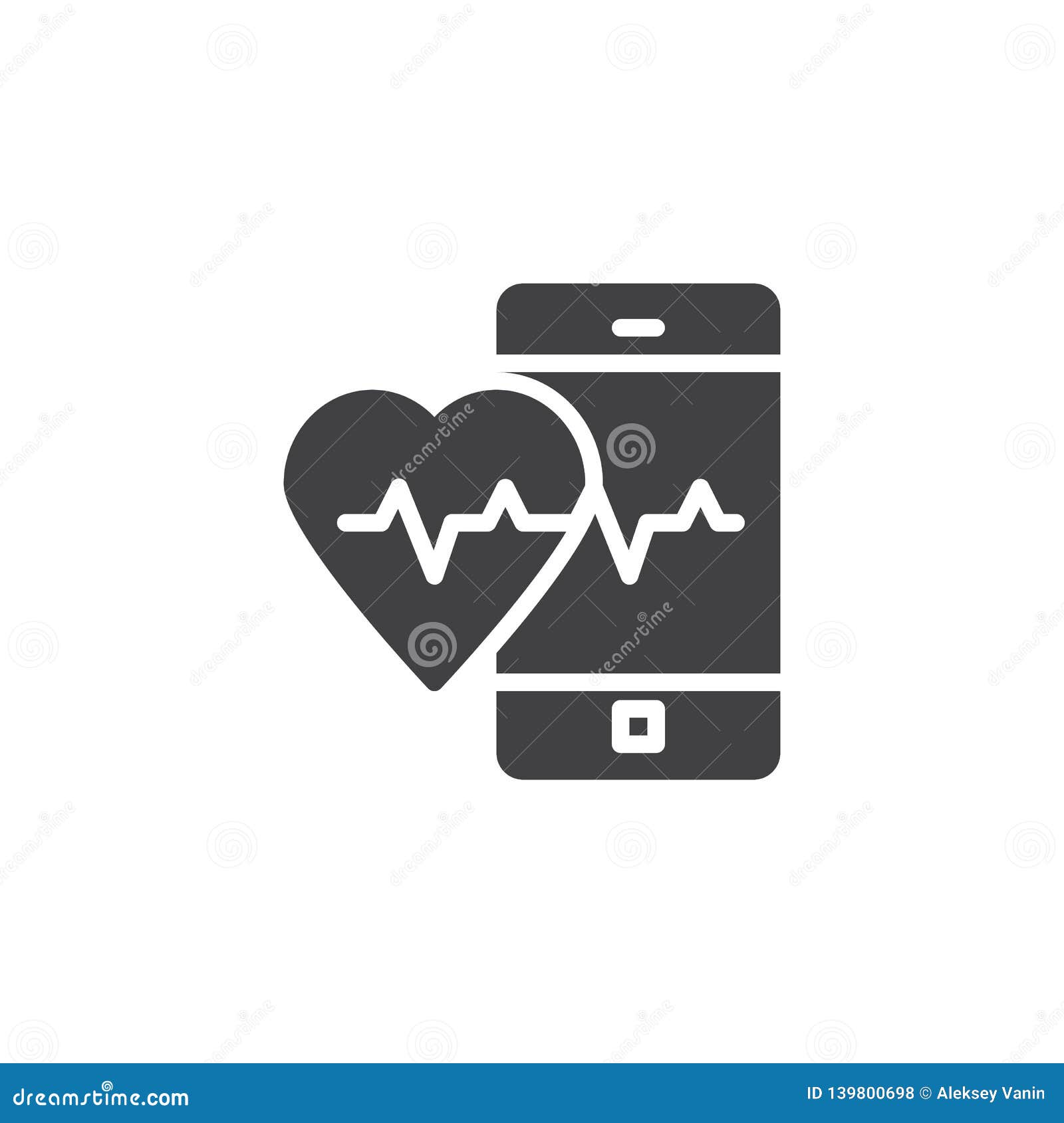 Mobile Phone Heartbeat Tracker Vector Icon Stock Vector - Illustration ...