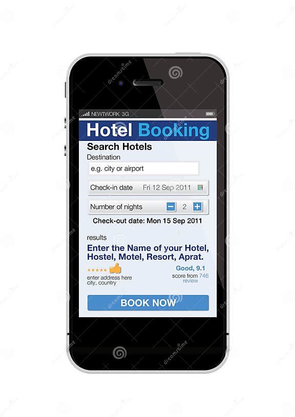Mobile Phone - Hotel Booking Stock Vector - Illustration of concierge ...
