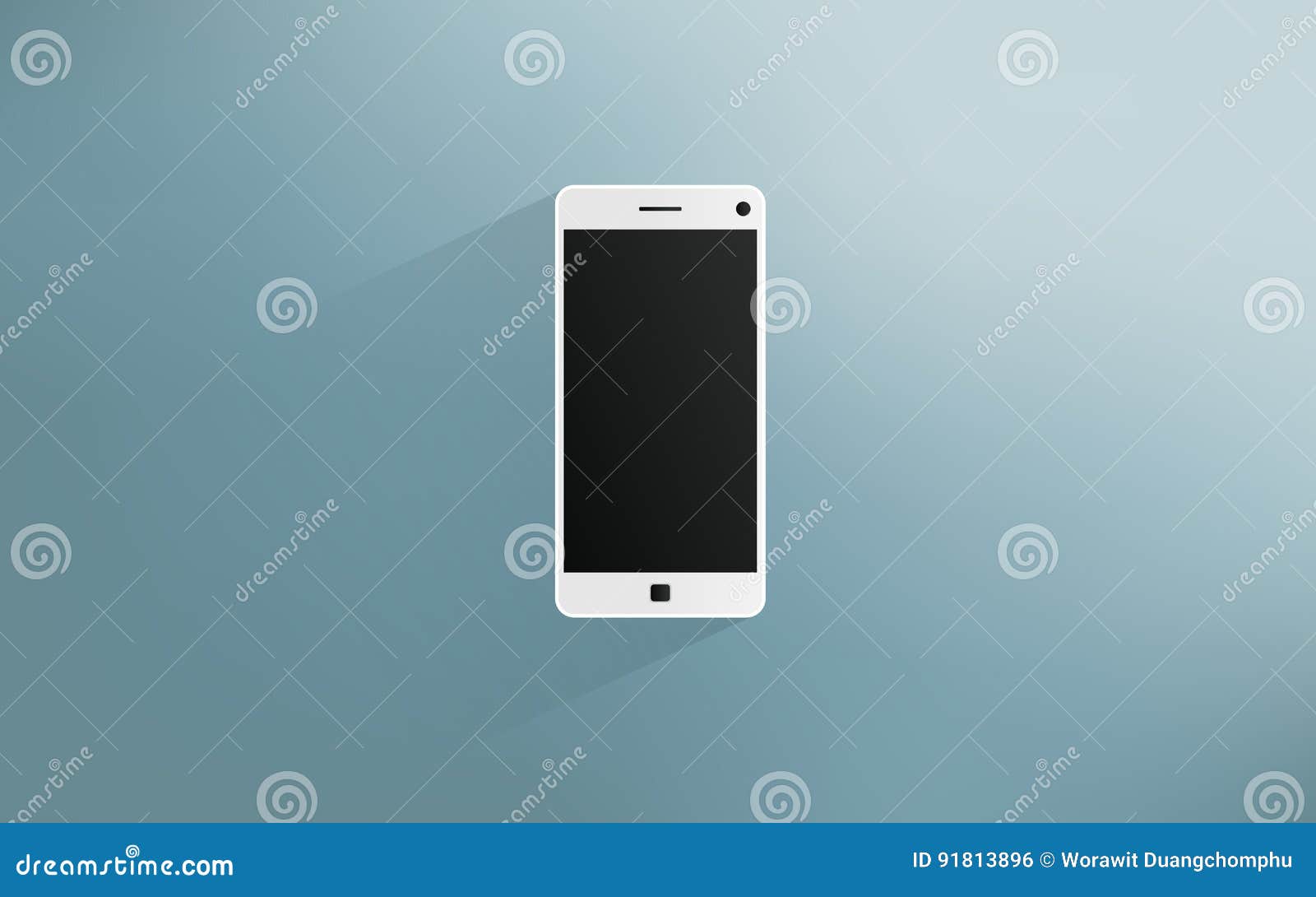 Mobile Phone Icon on Blue Background Stock Vector - Illustration of ...