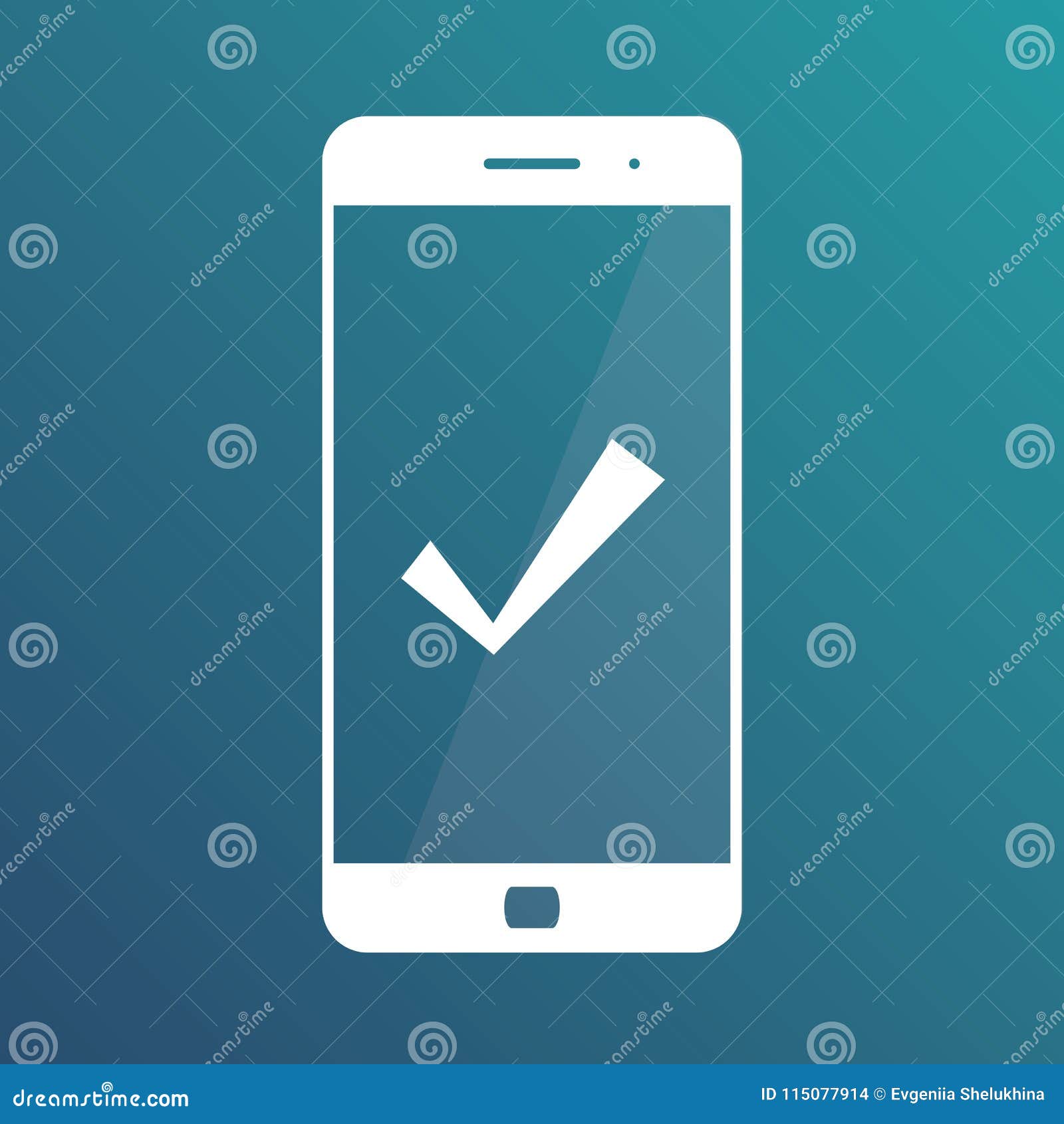 Mobile Phone Icon with Check, Approve, Done or Confirm Sign. Vector ...
