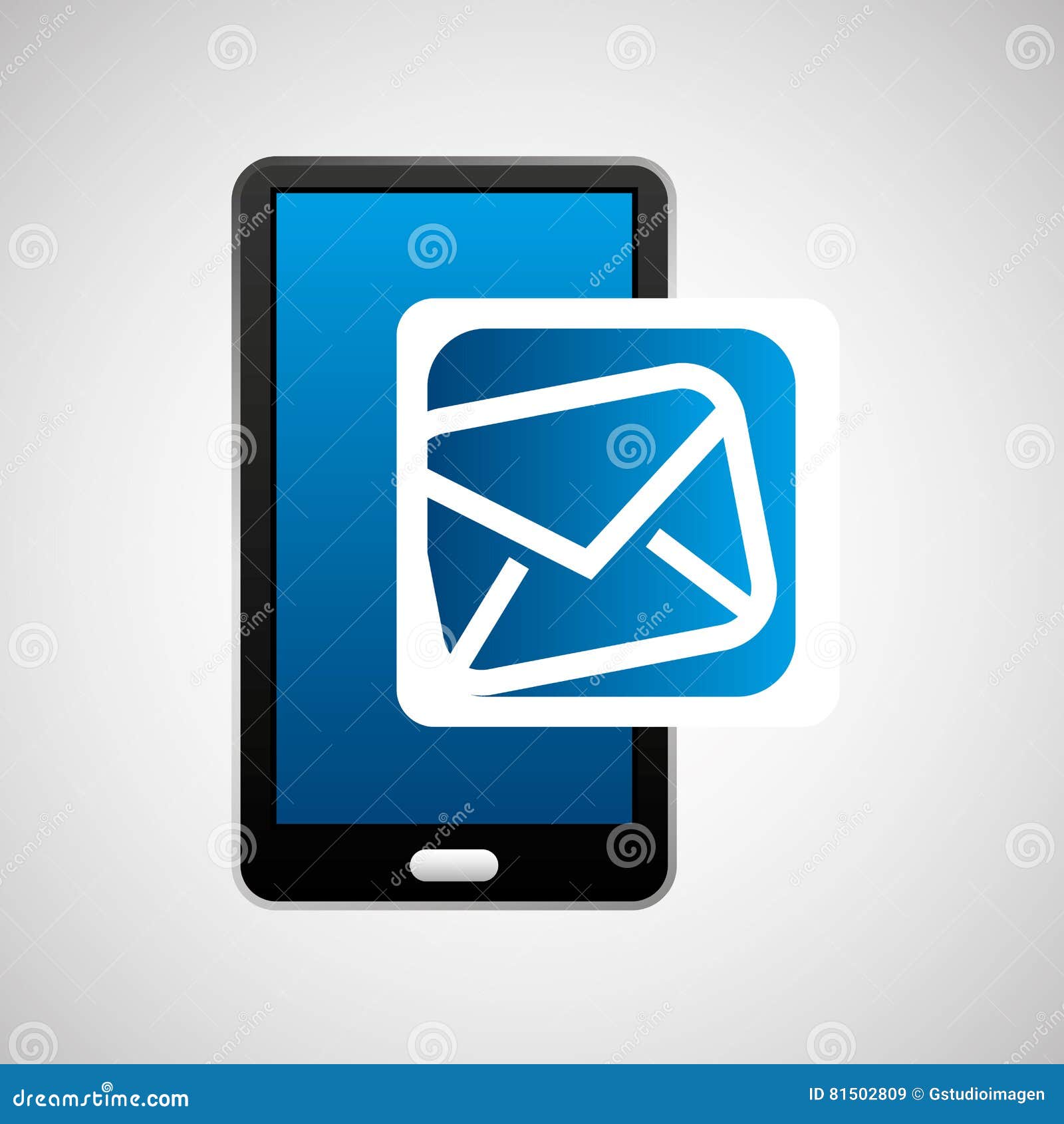 Mobile Phone Icon Email Social Media Stock Vector - Illustration of ...