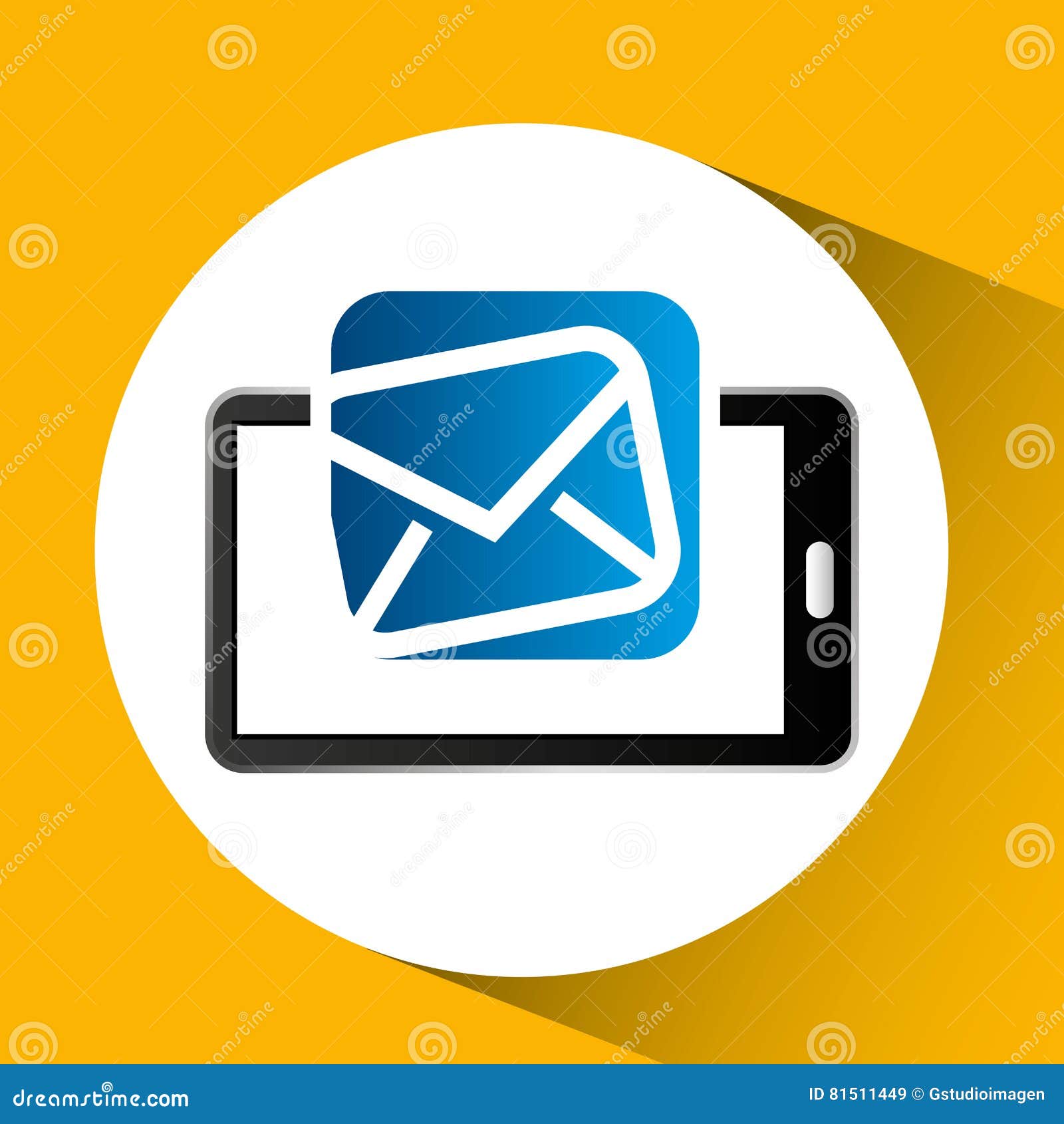 Mobile Phone Icon Email Social Media Stock Vector - Illustration of ...