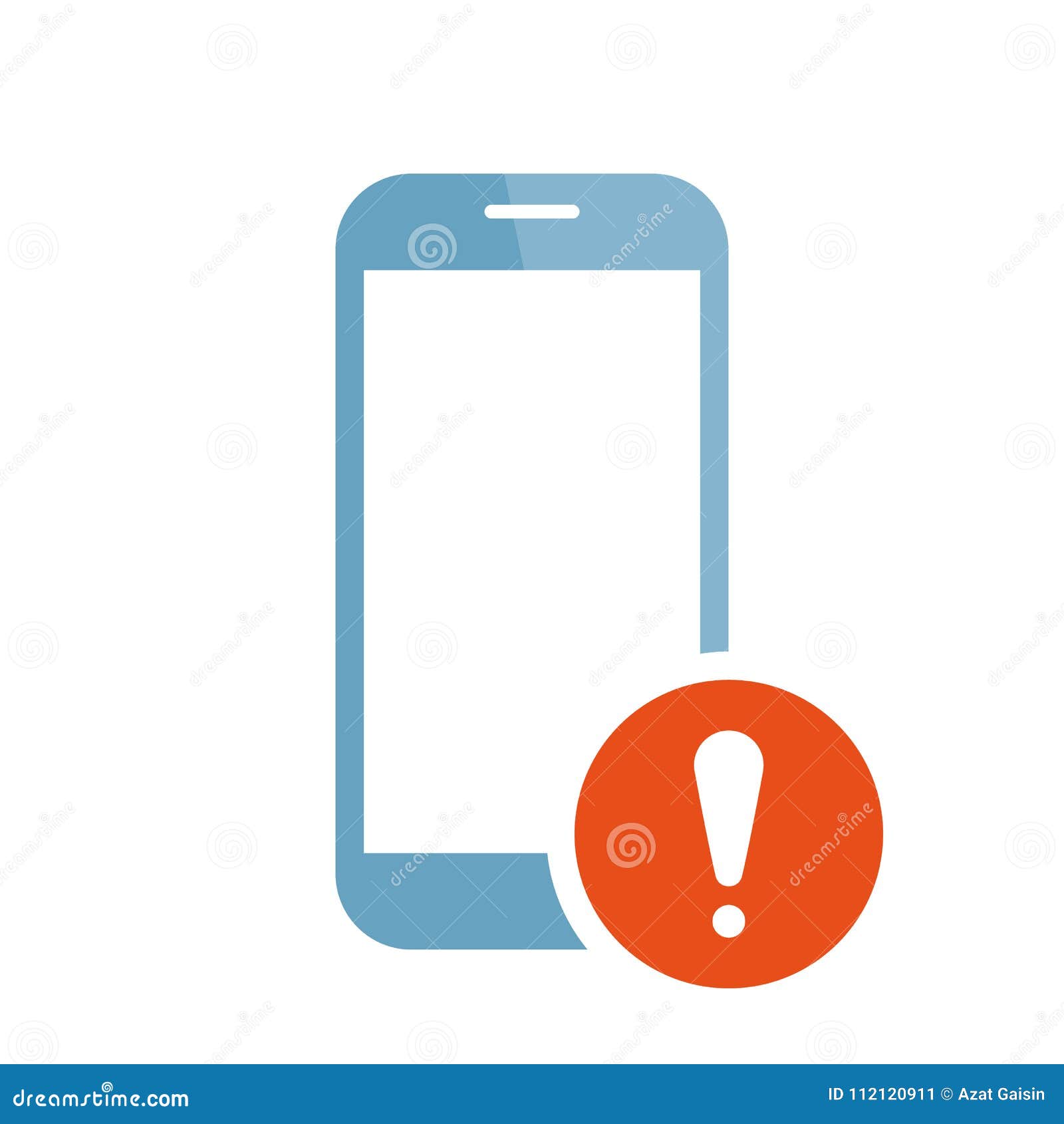 Mobile Phone Icon with Exclamation Mark. Mobile Phone Icon and Alert ...