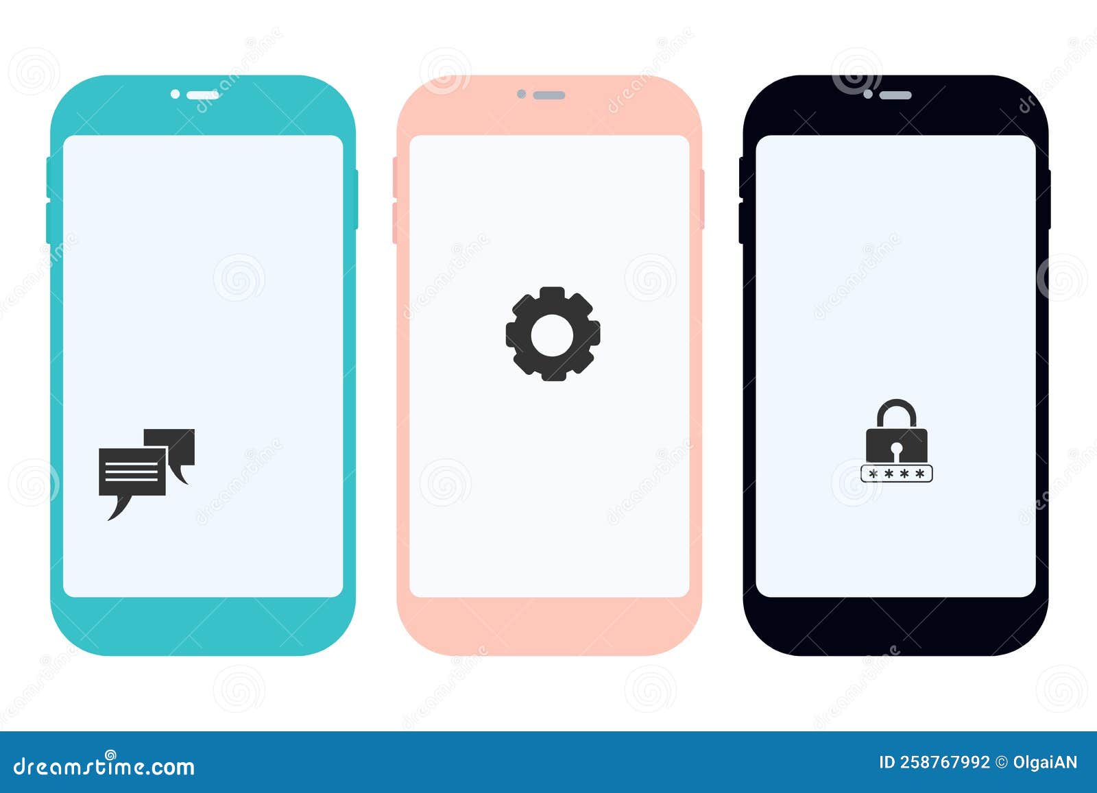 Mobile Phone Icon. Flat Design Style. Vector Illustration. Stock Vector ...