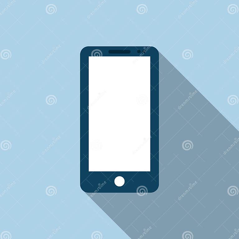 Mobile Phone Icon in Flat Style Stock Vector - Illustration of icon ...