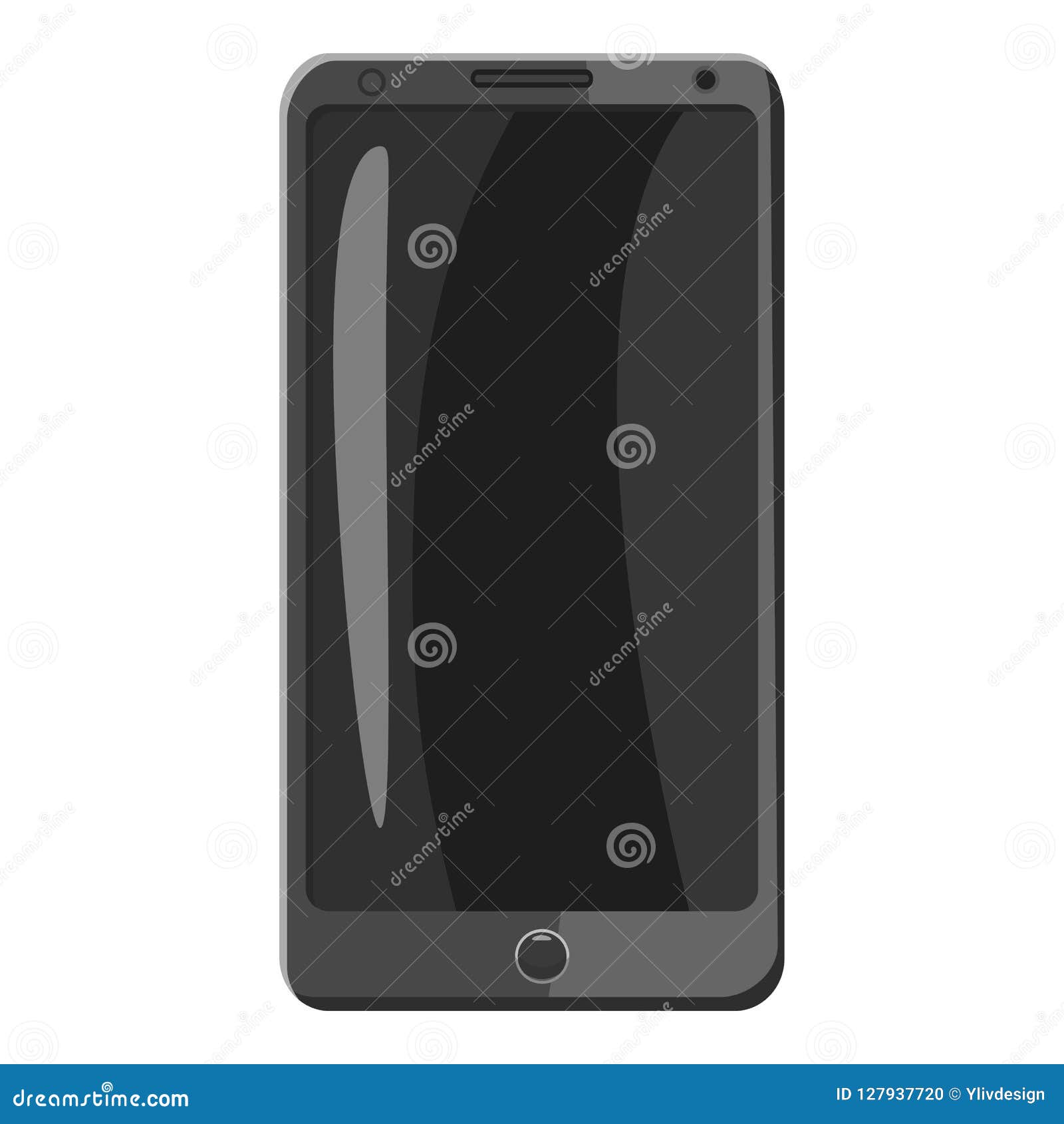 Mobile Phone Icon, Gray Monochrome Style Stock Illustration ...
